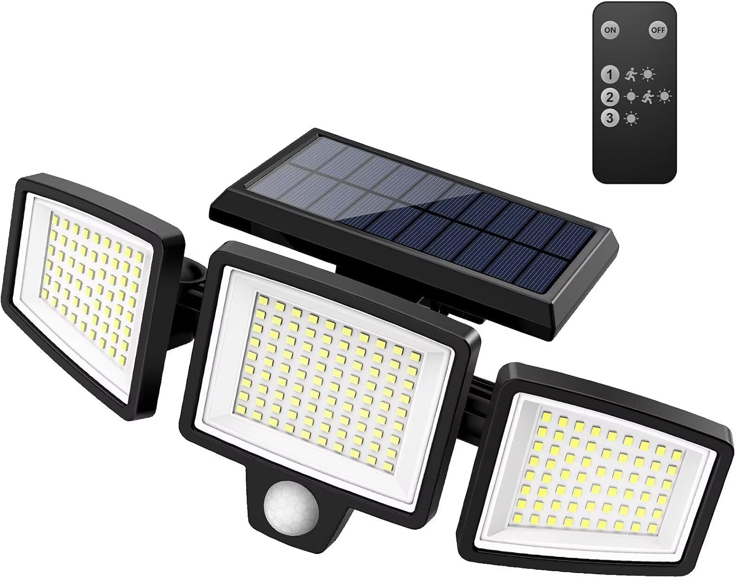 Solar Outdoor Light 2500LM 210 LED Security Light with Remote Control ...