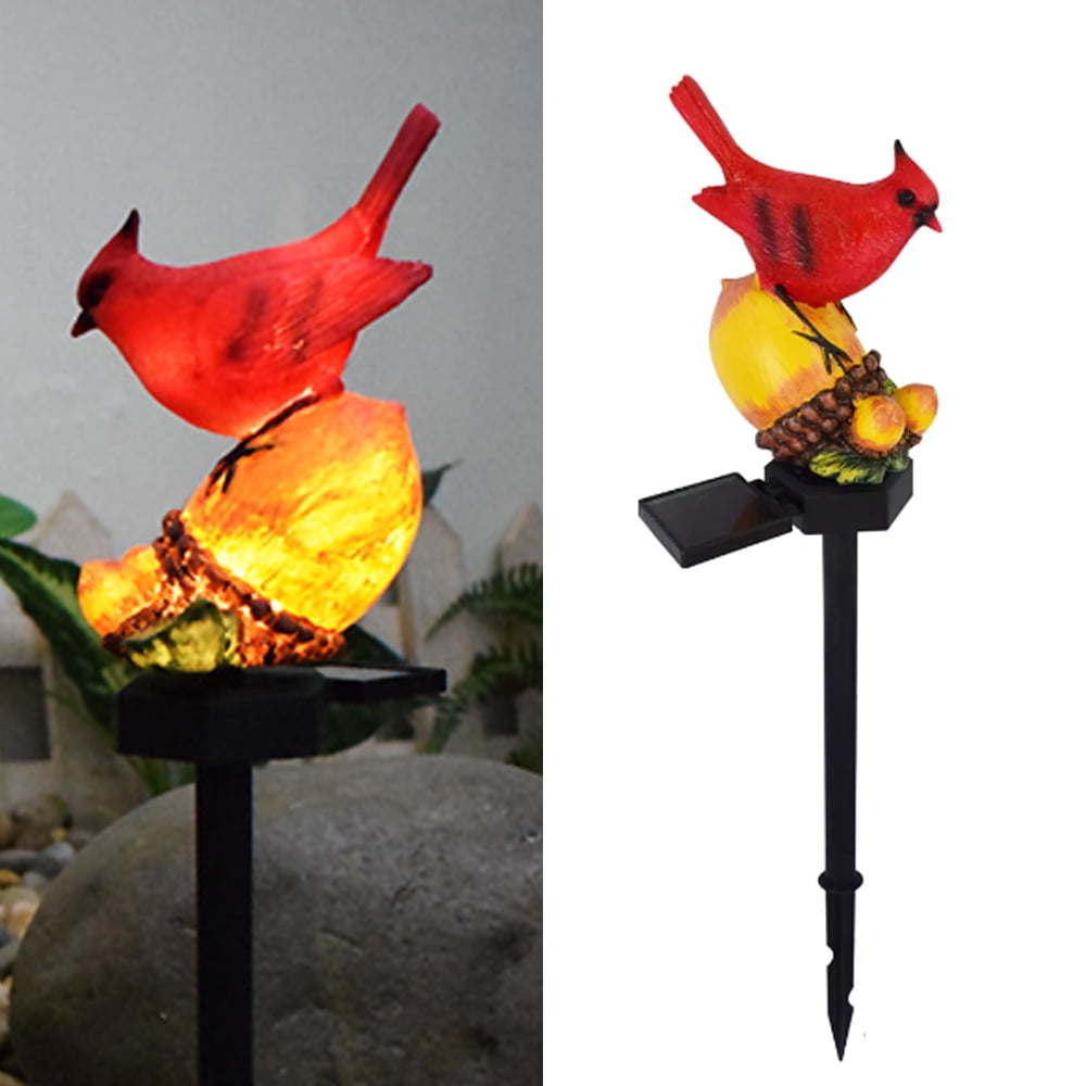 Solar Outdoor Light Waterproof Resin Red Bird Stake Light - Walmart.com