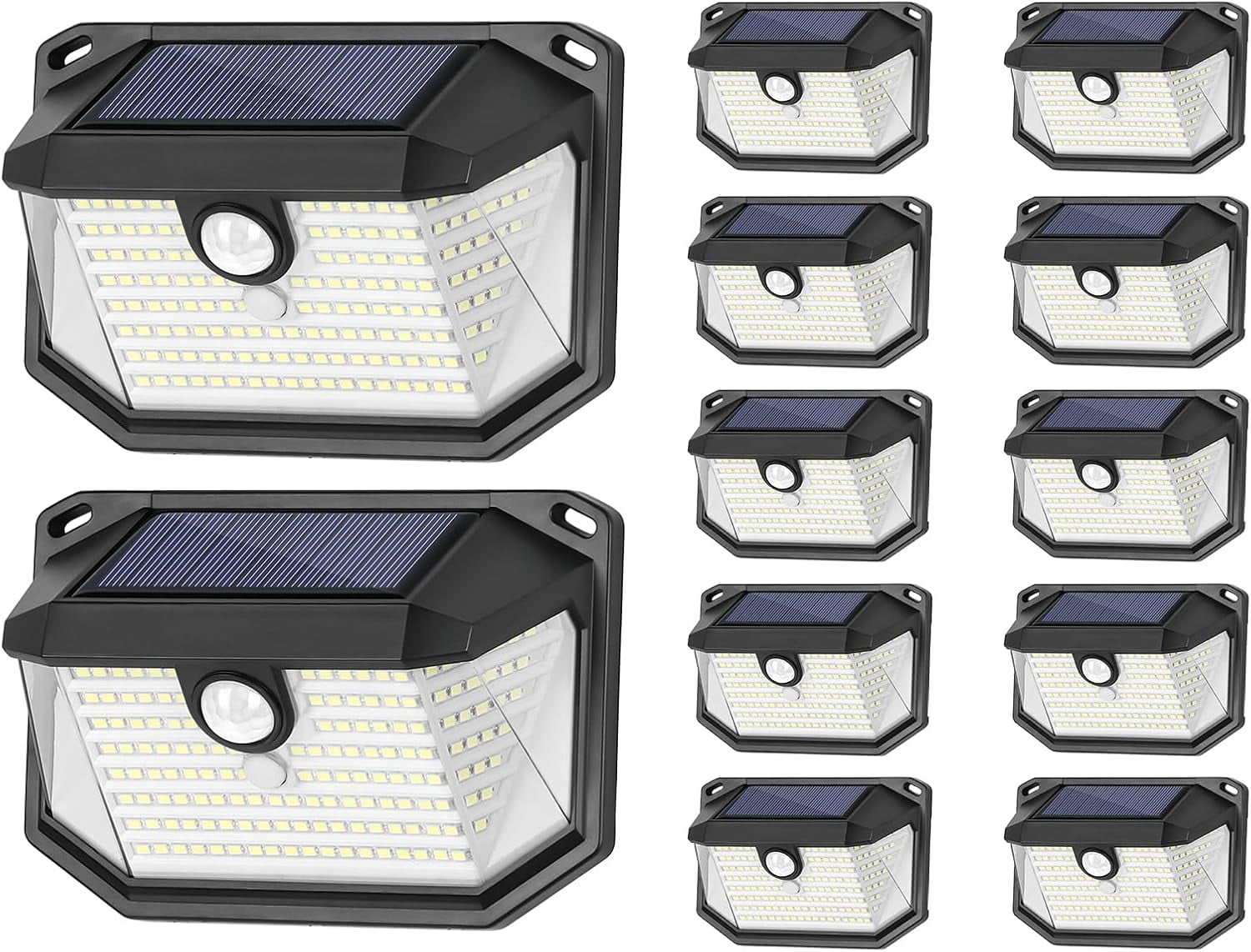 Solar Outdoor Lights, 12- Bright 178 LEDs Motion Sensor Wall Light with ...
