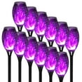 12 Pack Solar LED Tiki Torches, Waterproof, Auto On/Off, Outdoor Decor ...