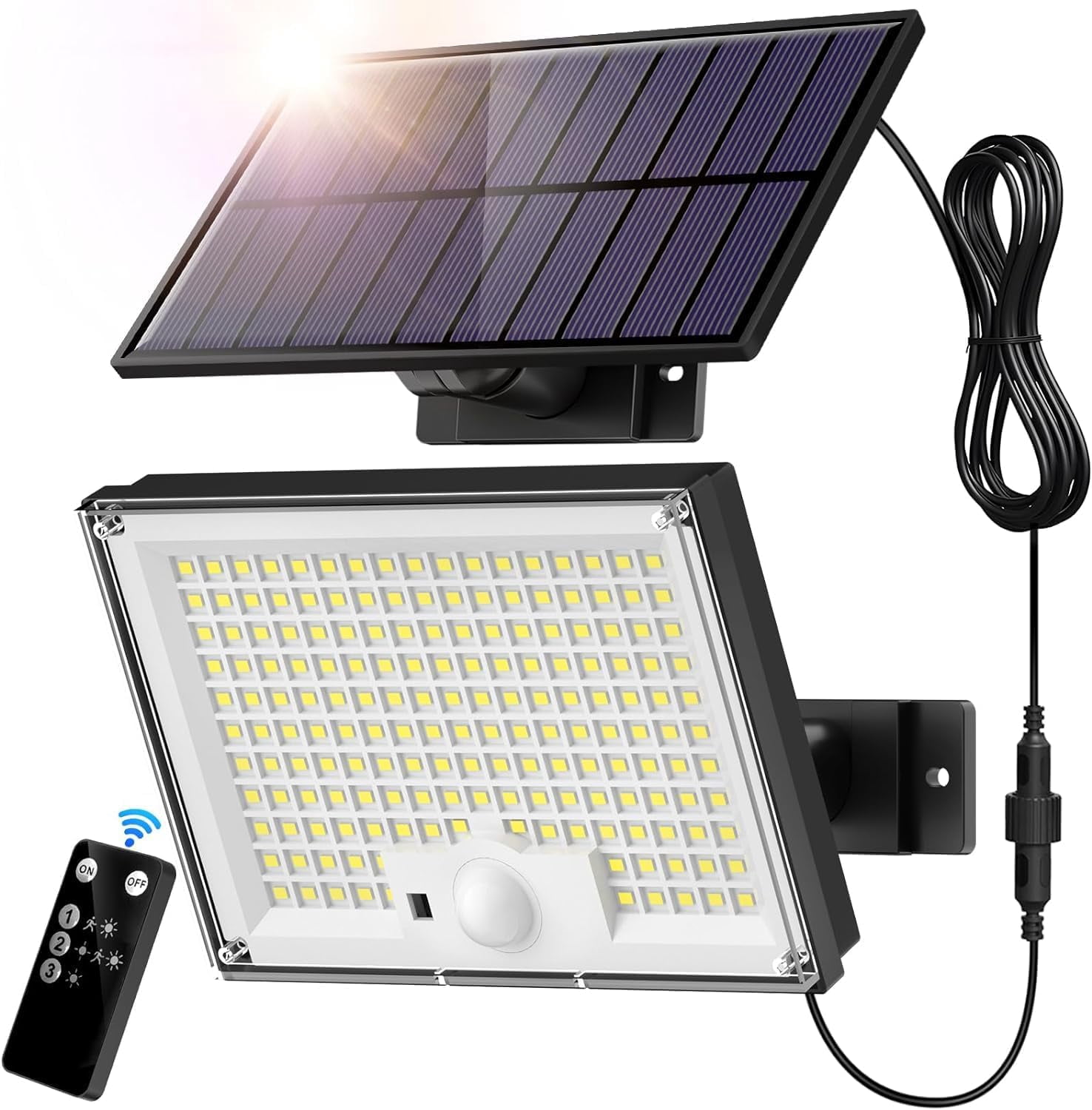 Solar Outdoor Lights, 172LED 3Modes Split Motion Sensor Lights with ...