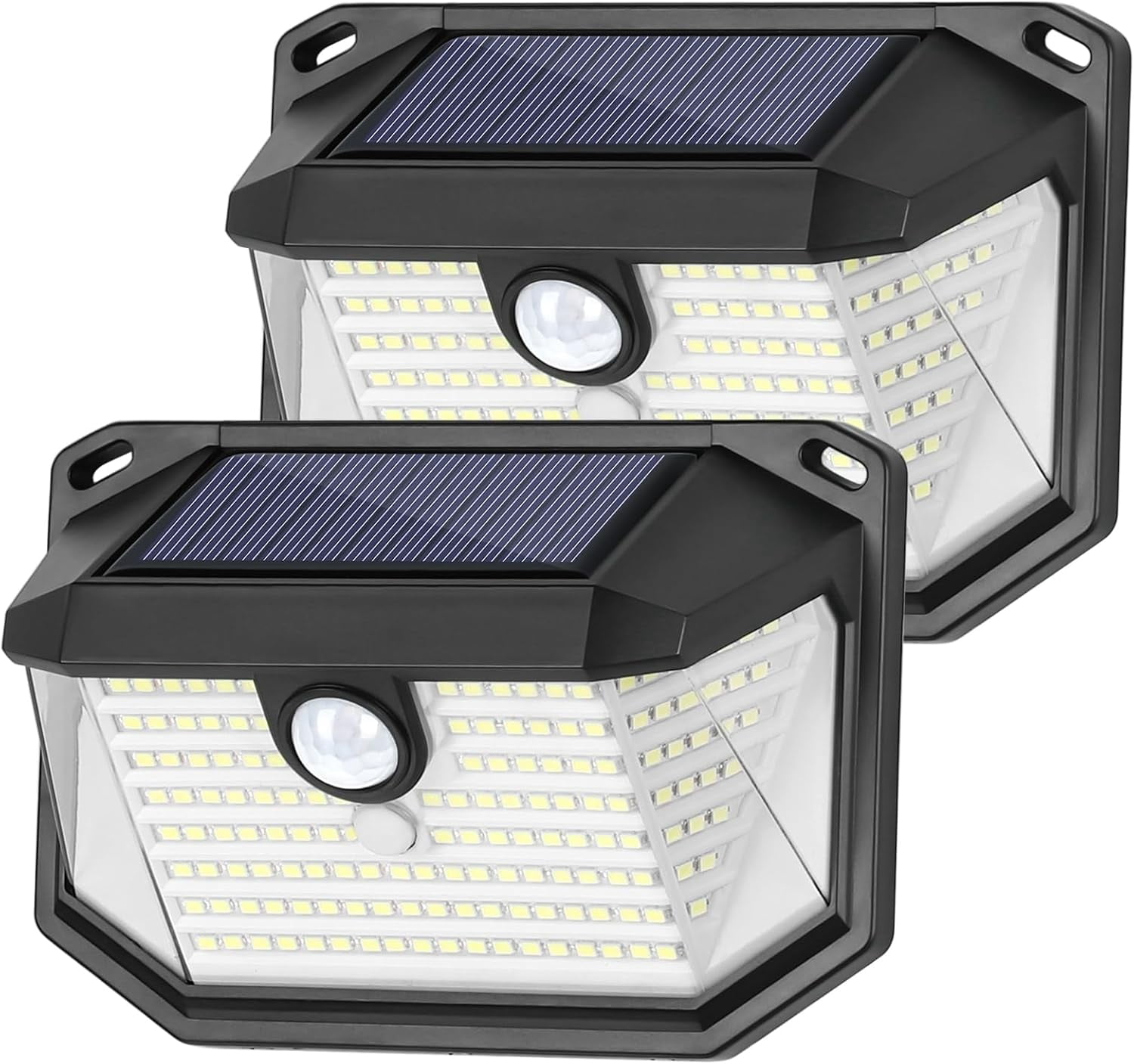 Solar Outdoor Lights, 2-Pack Super Bright 178 LEDs Motion Sensor Wall ...