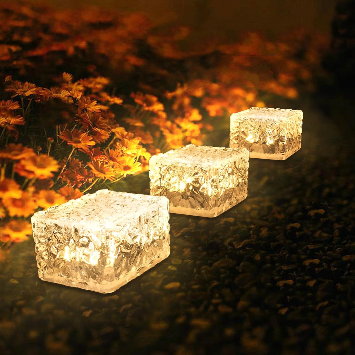 Solar Outdoor Lights - 3 Pack Solar LED Landscape Lights for Garden ...