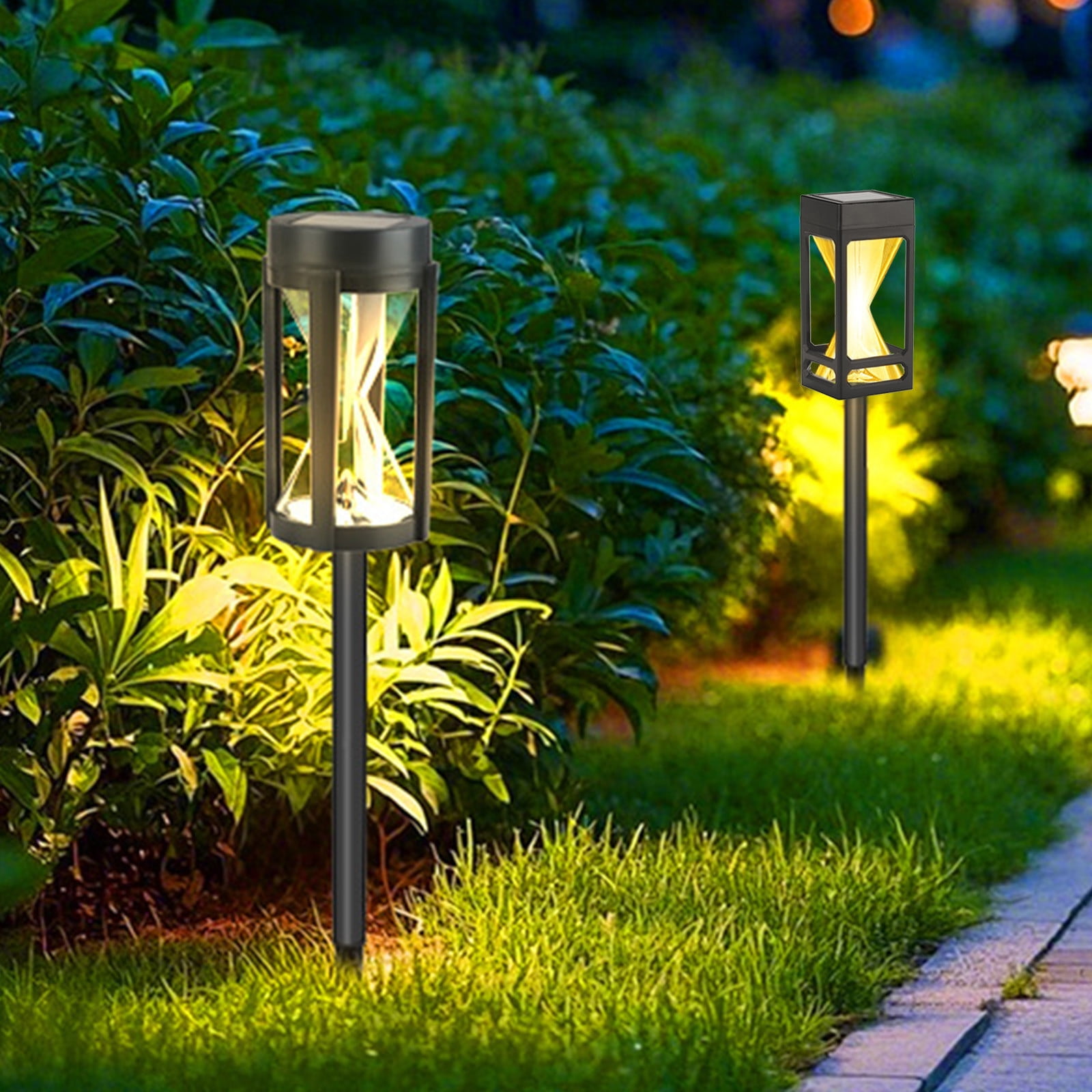 Solar Outdoor Lights 4 Pack | Bright Waterproof LED Pathway Stake ...