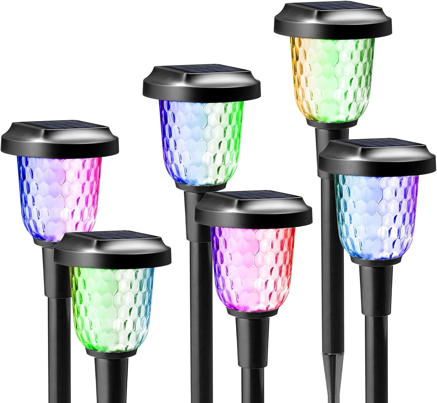 Solar Outdoor Lights,6 Pack Dream Dynamic Solar Pathway Lights ...