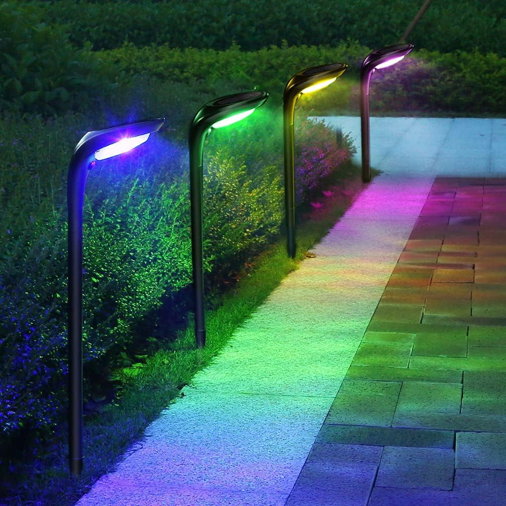 Solar Outdoor Lights, Bright Pathway Lights with Outdoor Waterproof ...