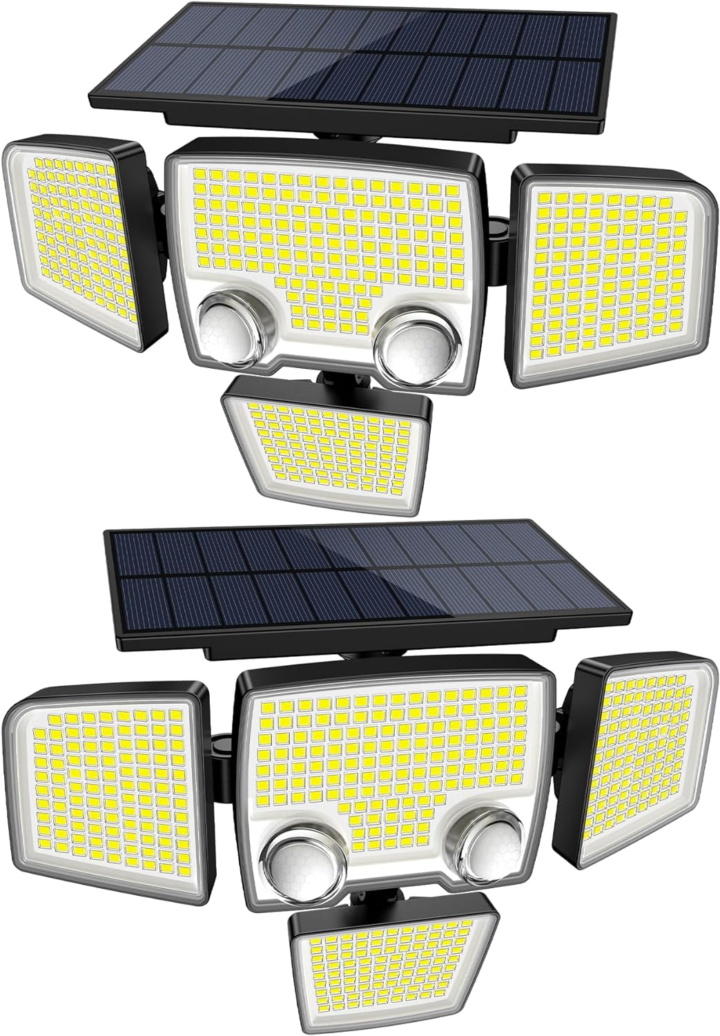 Solar Outdoor Lights with Motion Sensor - 2500LM Bright 4 Heads LED ...