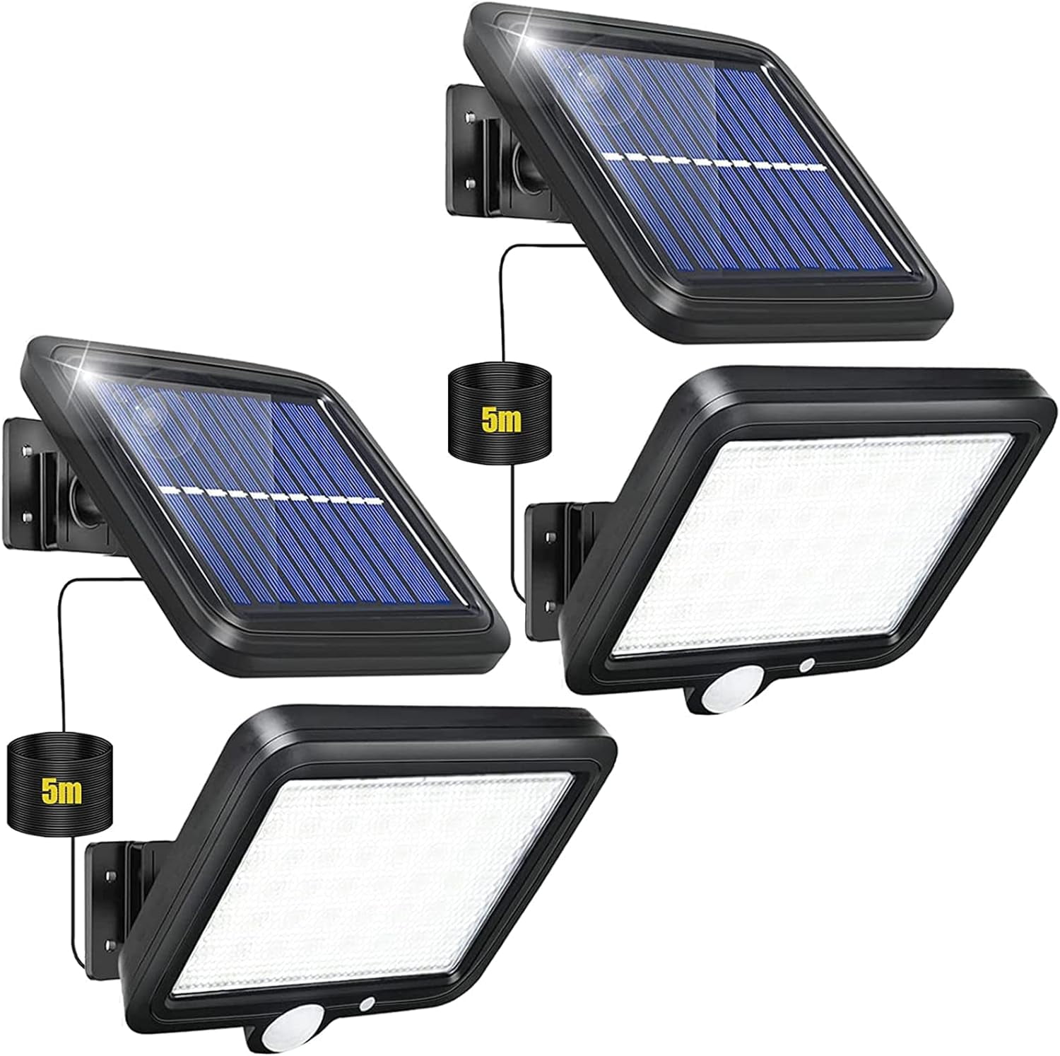 High Lumen Wireless Solar Flood Lights, 2 Pack Motion Sensor Waterproof ...