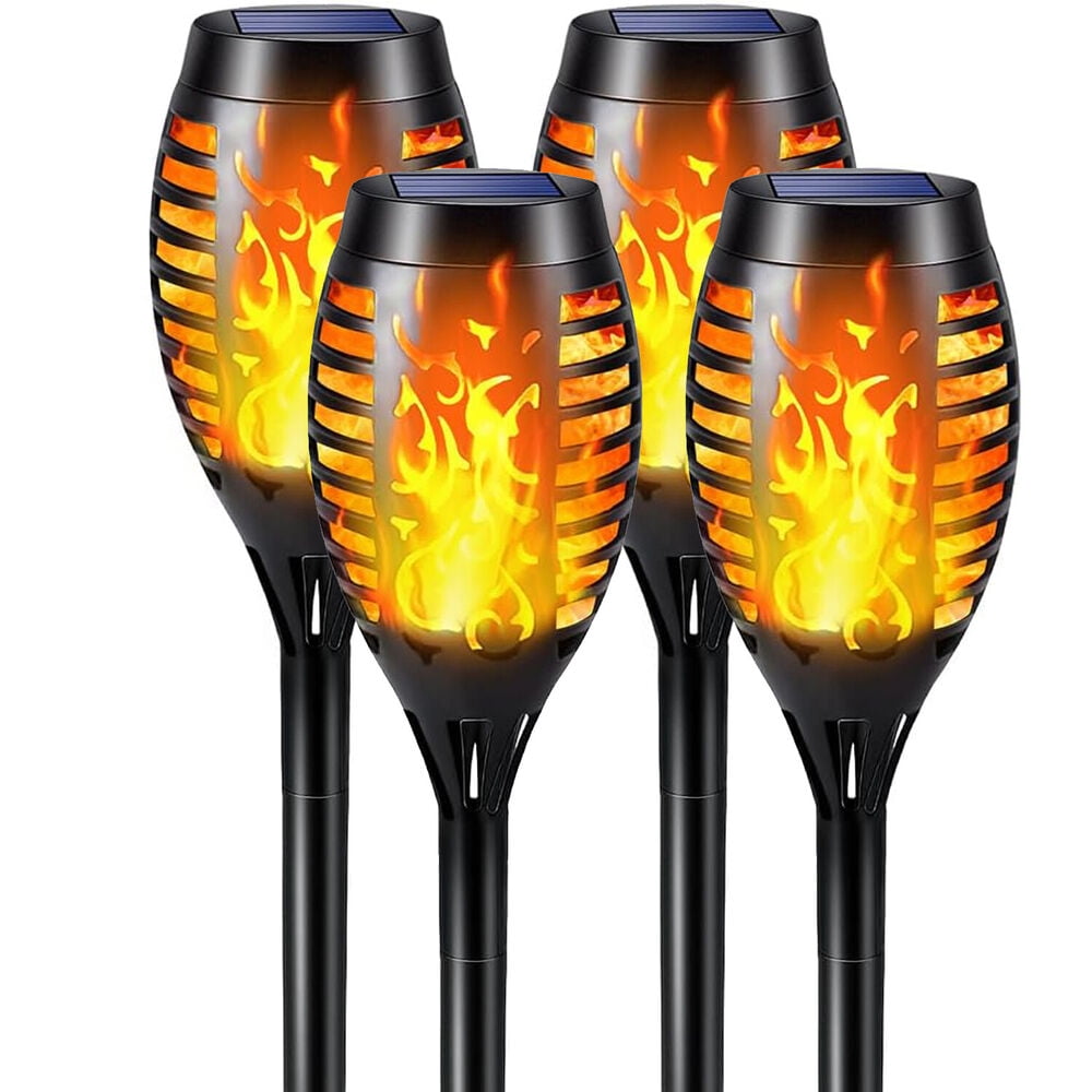 Solar Outdoor Lights Power Torch Light Flickering Flame Garden ...