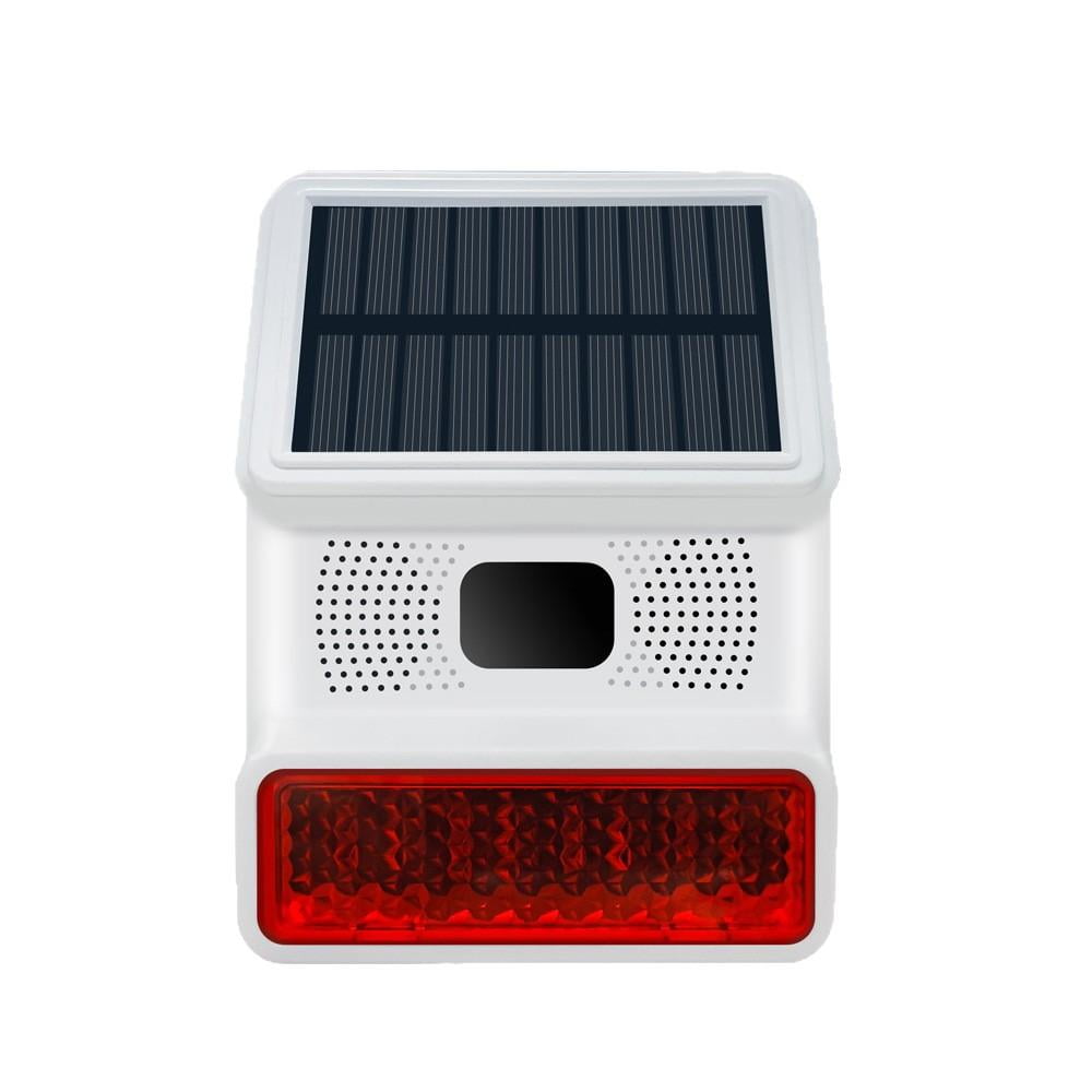 Solar Outdoor Motion Alarm, Motion Activated with Warning Lights and ...