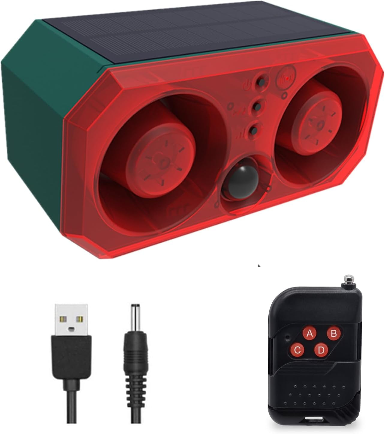 Solar Outdoor Alarm: Motion Sensor, 13 Sounds, 2*130db, 4 Modes, Dog ...