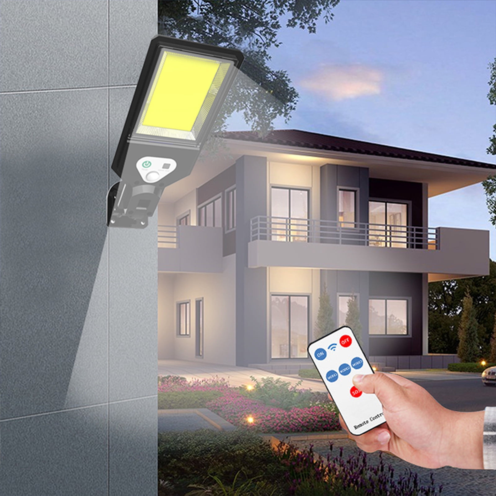 Solar Outdoor Motion Sensor Lights, 3 Mode Security Light with COB Lamp ...