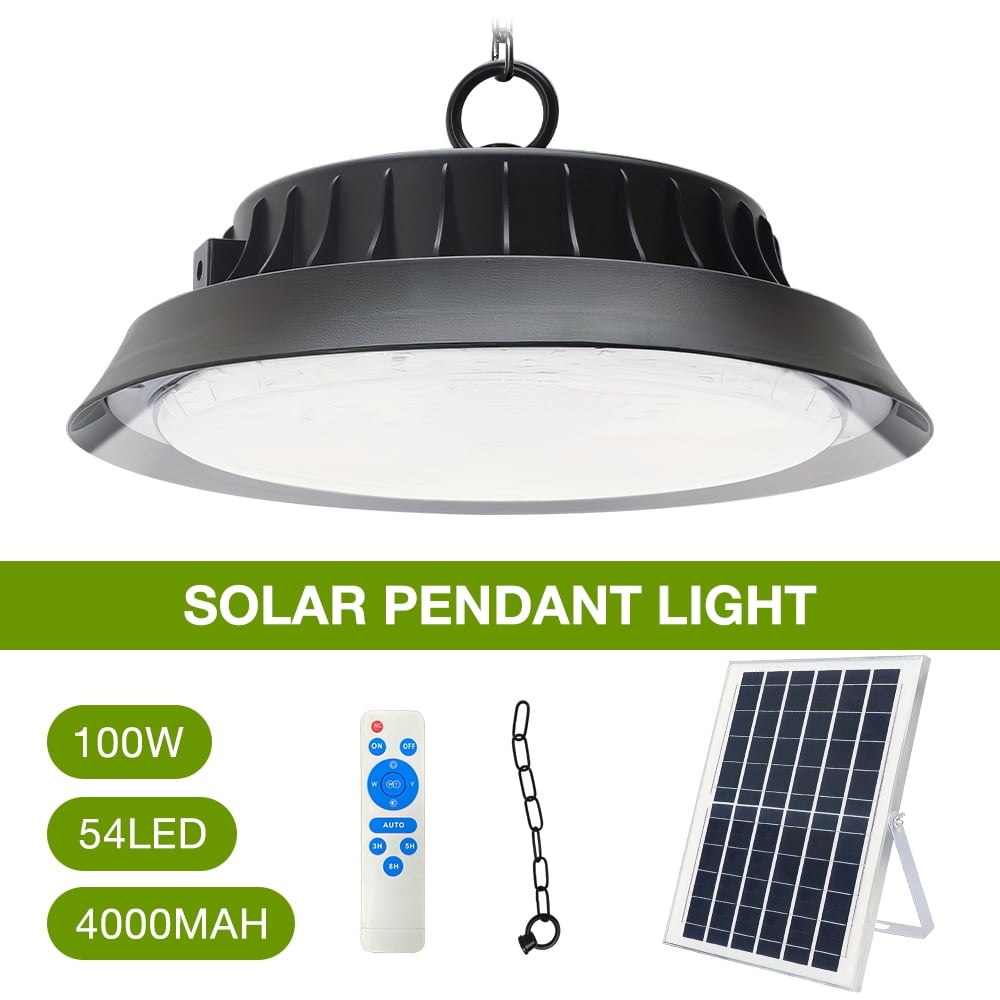 Solar Outdoor Pendant Light, Solar Mining Light 3 Color Temperature Solar Security Shed Light ...