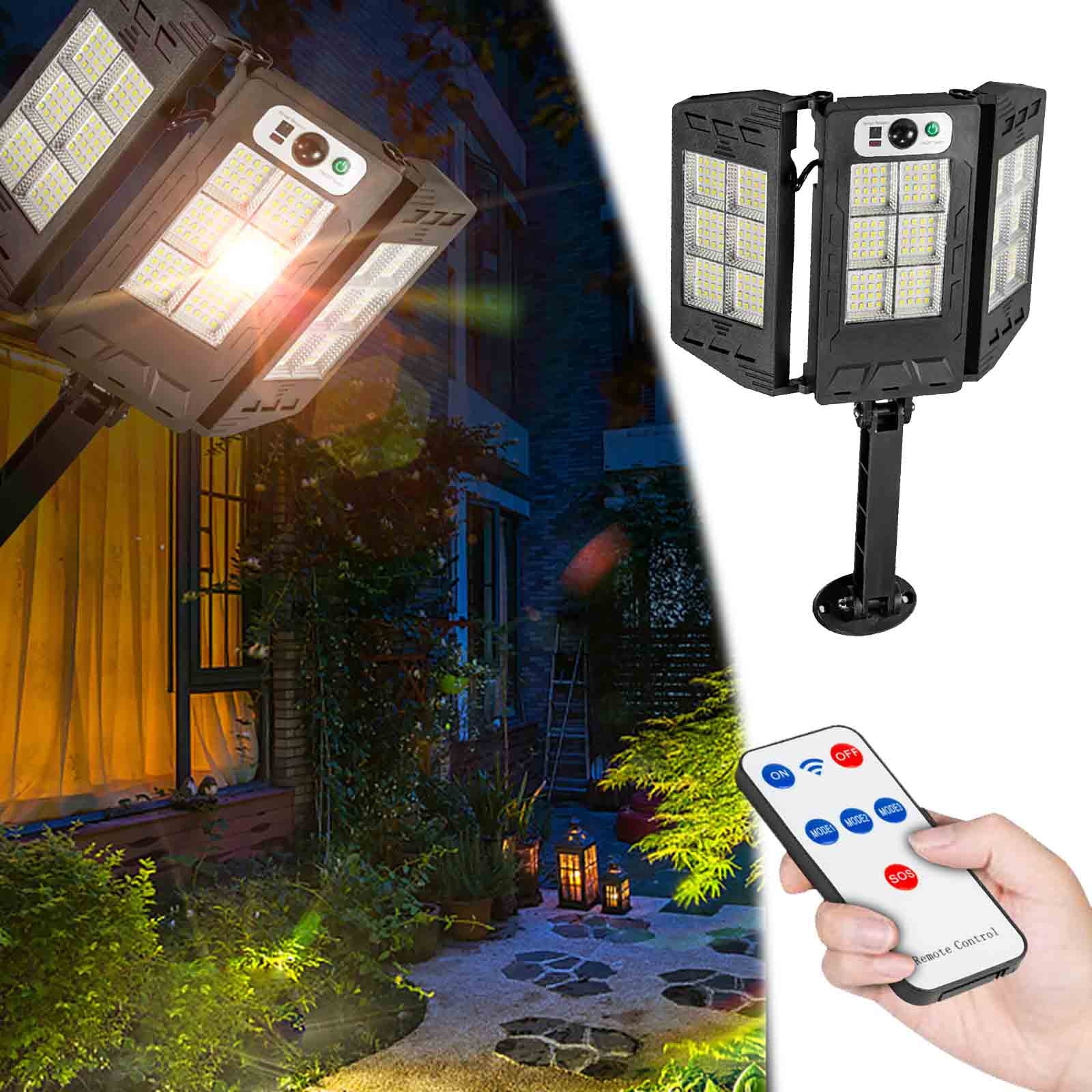 Solar Outdoor Street Light | 336 LED Floodlight with Remote Control | 3 ...