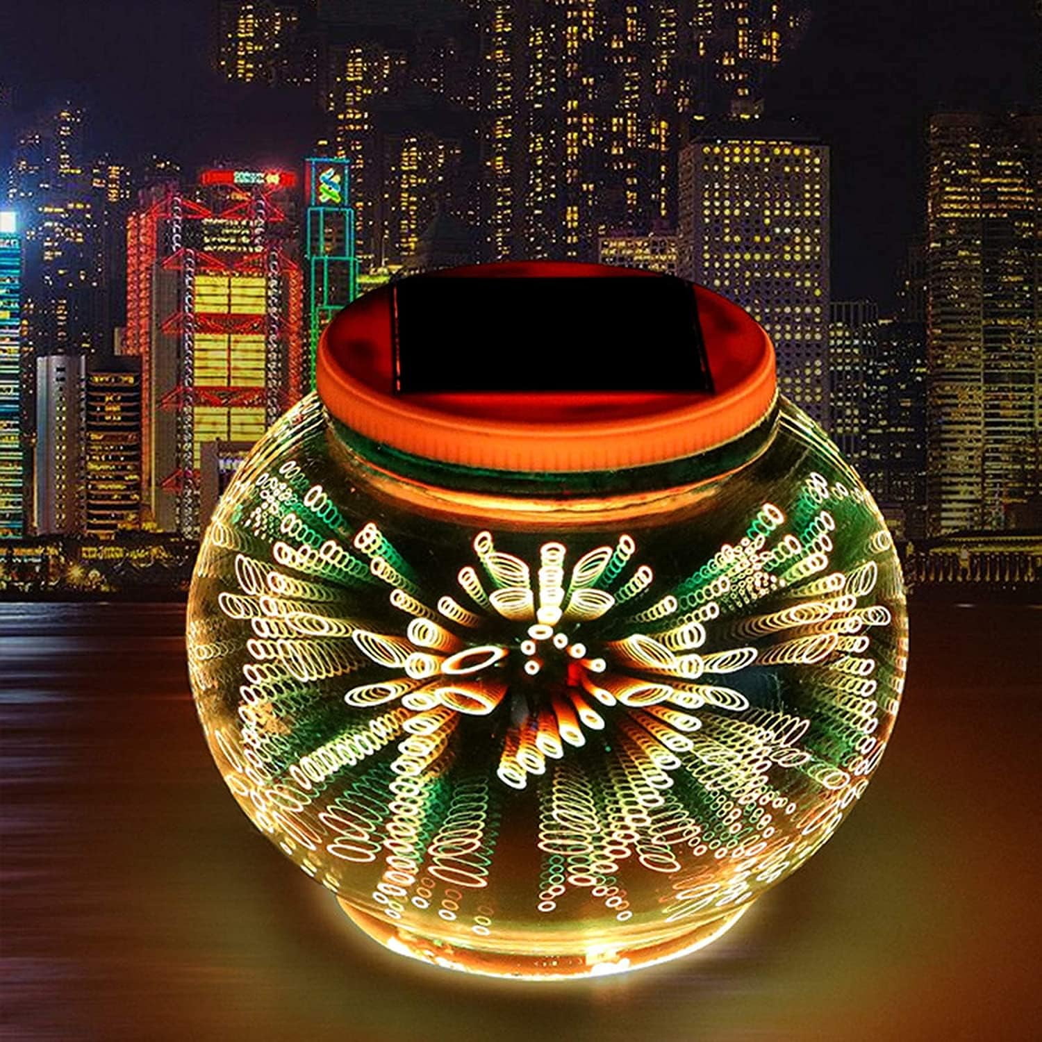 Solar Outdoor Table Lamp, Solar Powered Mosaic Glass Ball Garden Lights ...