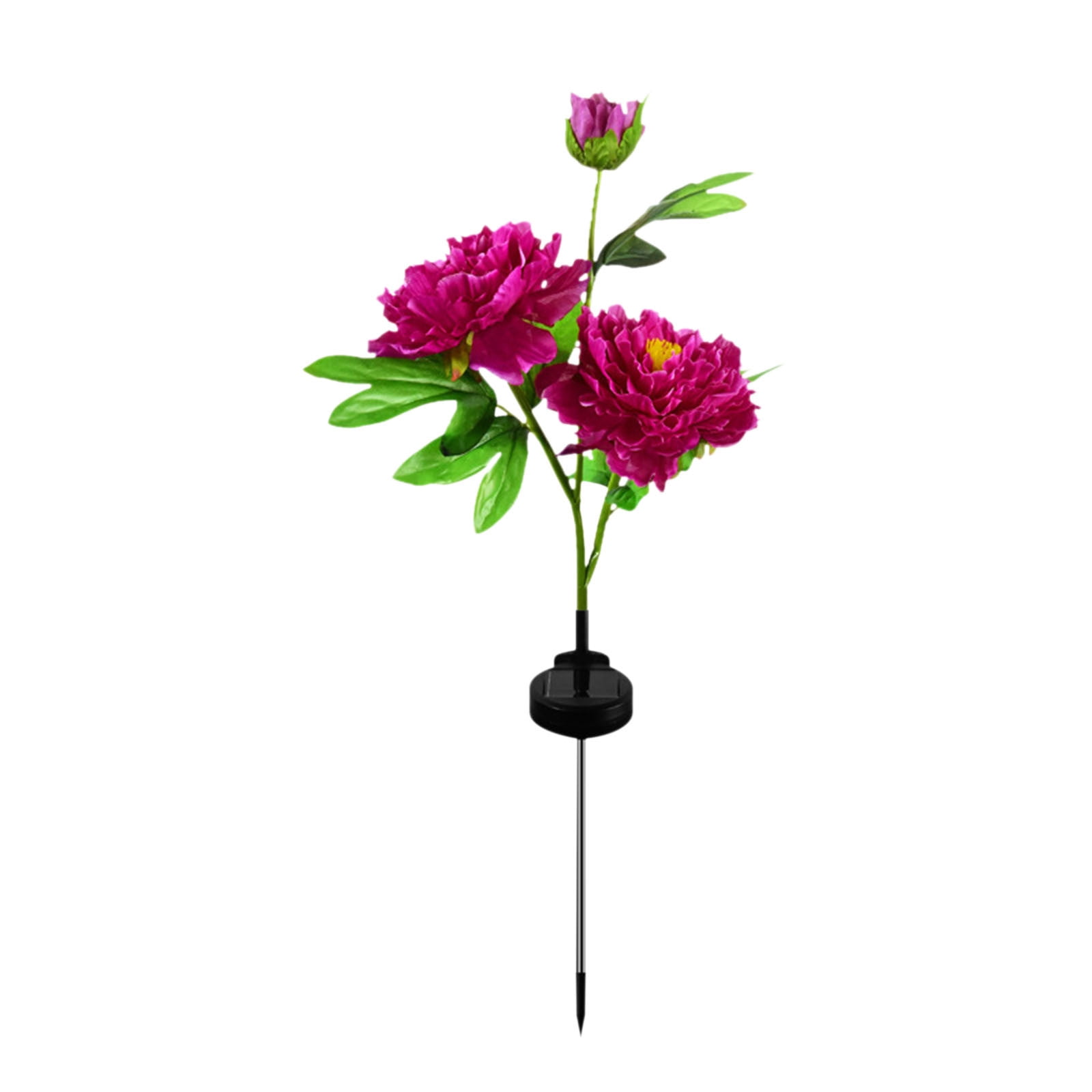 Solar Outdoor Three Head Peony Flower Lamp, Garden Simulation Flower ...