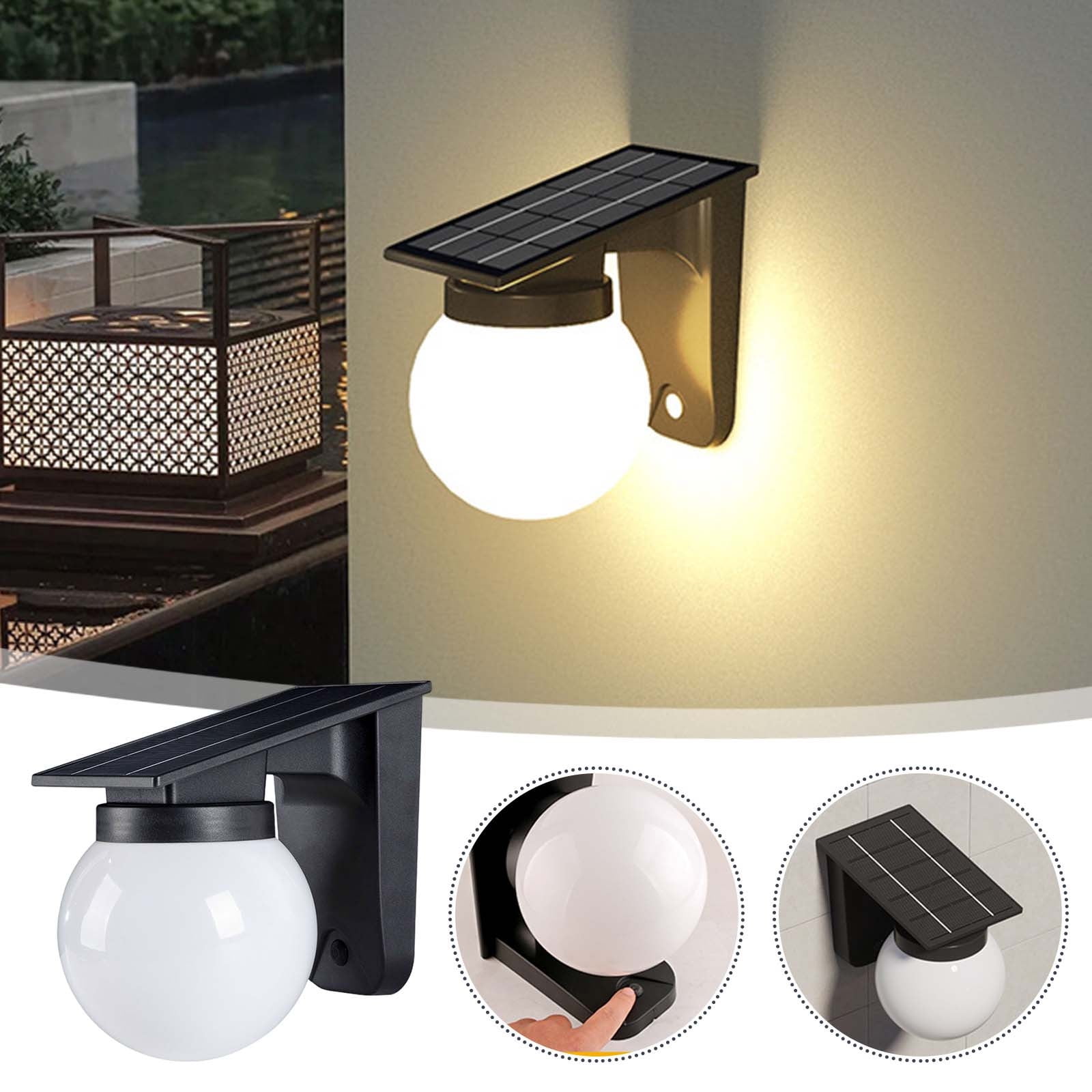 Solar Outdoor Wall Lamp | Spherical Solar-Powered LED Light ...
