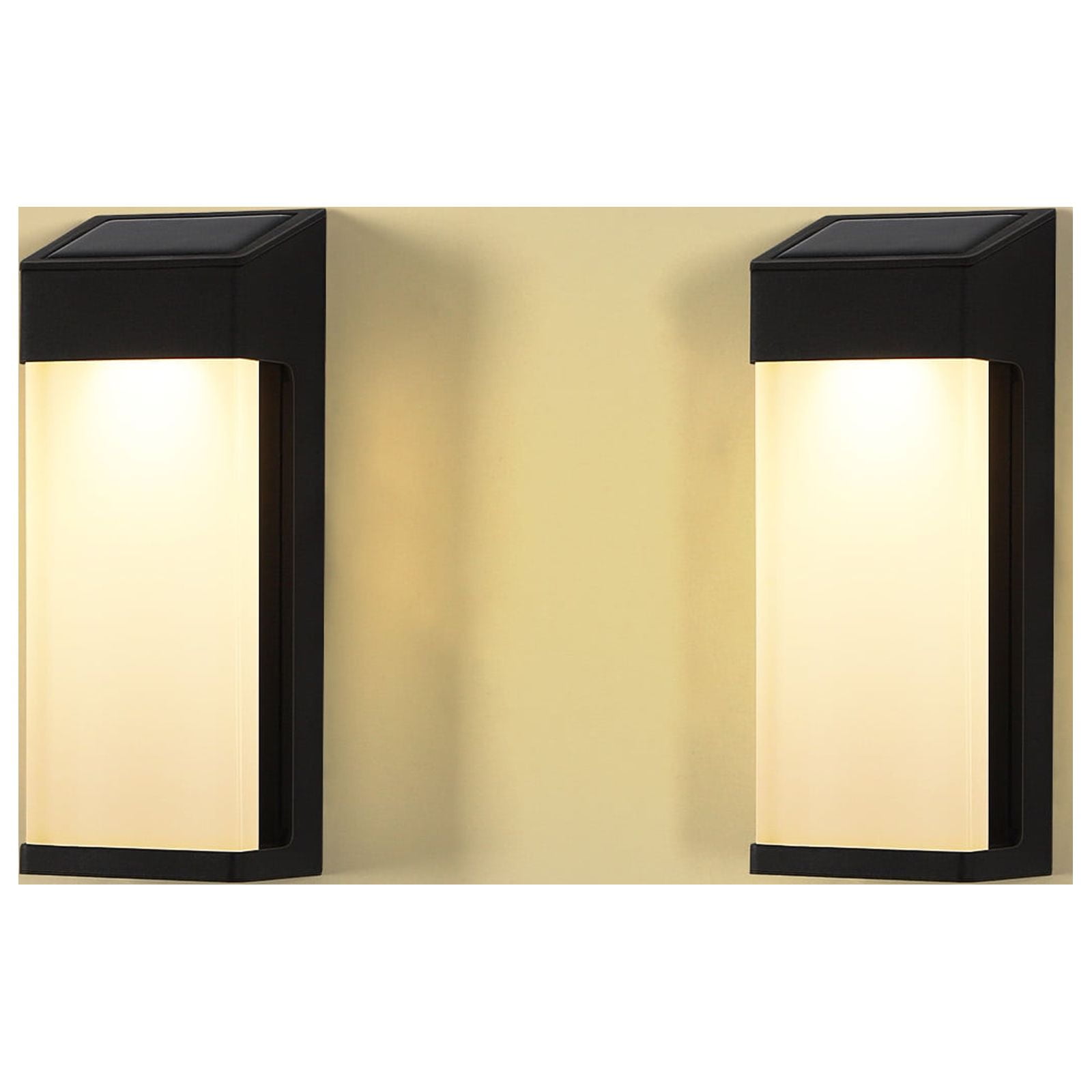 Solar Outdoor Wall Sconce, Solar Square and Round Wall Sconce, Sensor ...