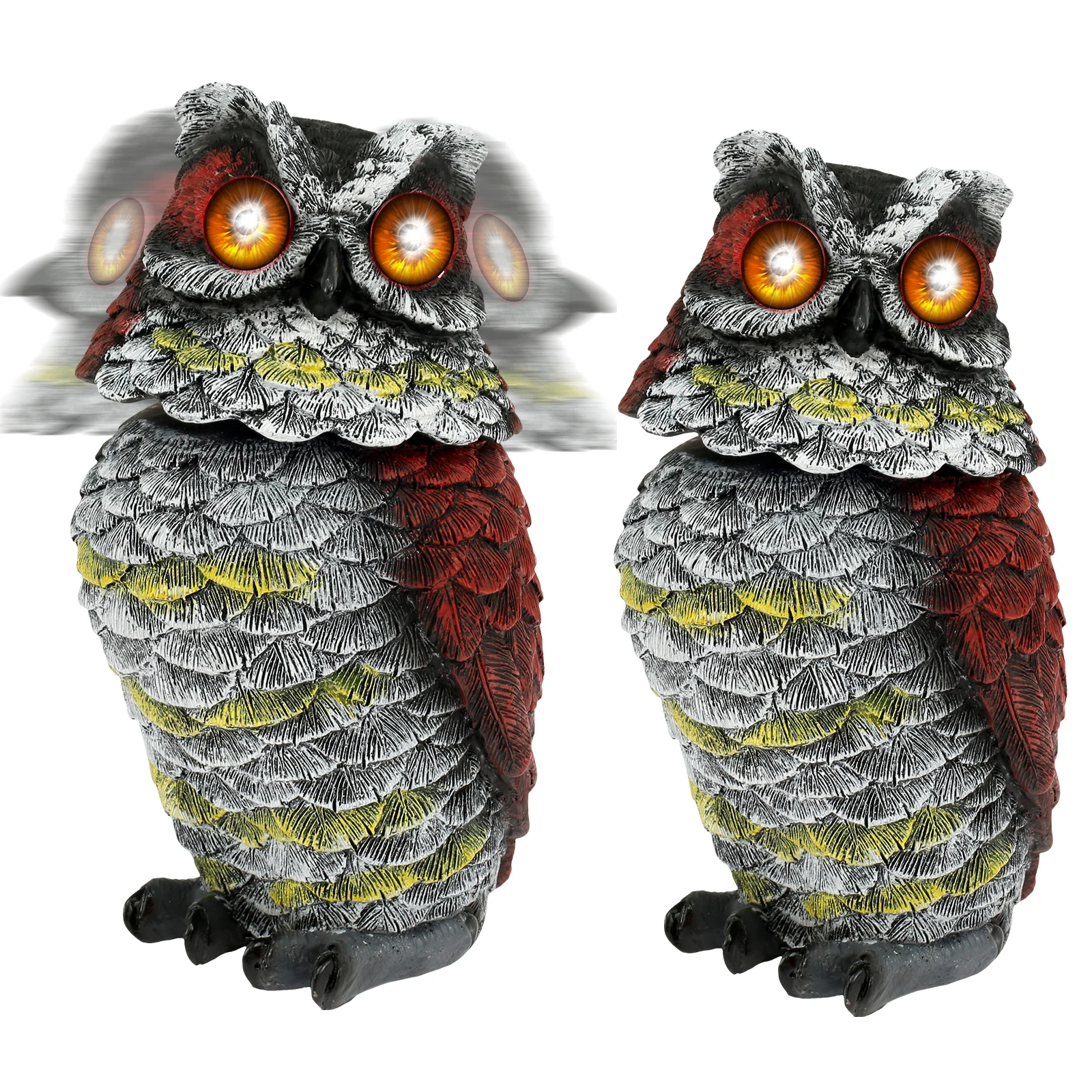 Solar Owl Decoy – Realistic Rotating Head & Glowing Eyes, Bird & Pest ...