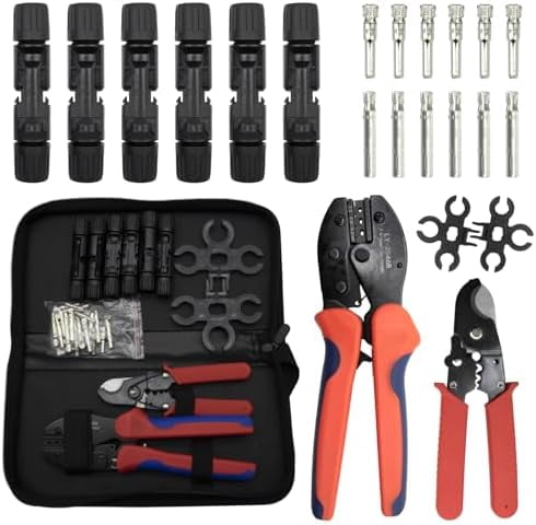 Solar PV Panel Crimping Tool Kit, with 6 Pairs Solar Connectors, Iron ...