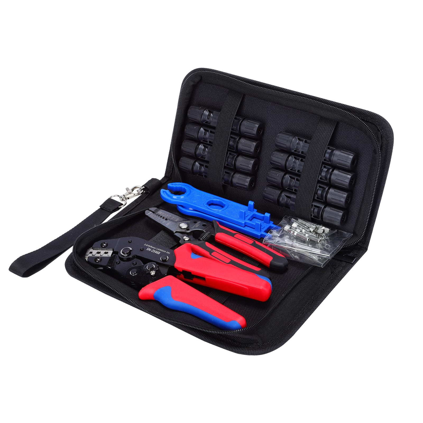 Solar PV Panel Crimping Tool Kit with Wire and 8 Pairs Solar connectors ...
