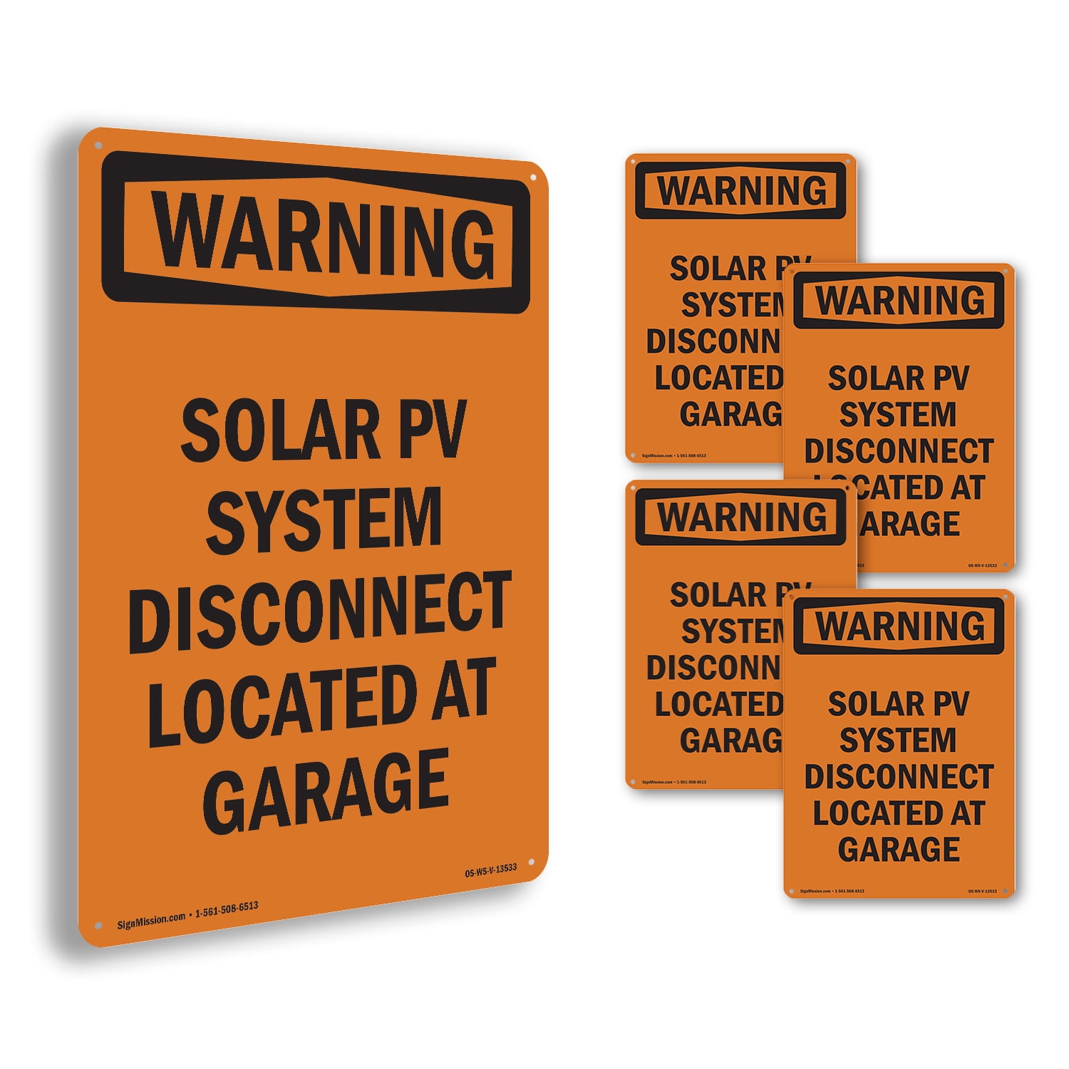 Solar PV System Disconnect Located OSHA WARNING Aluminum Sign 10 Inch x ...