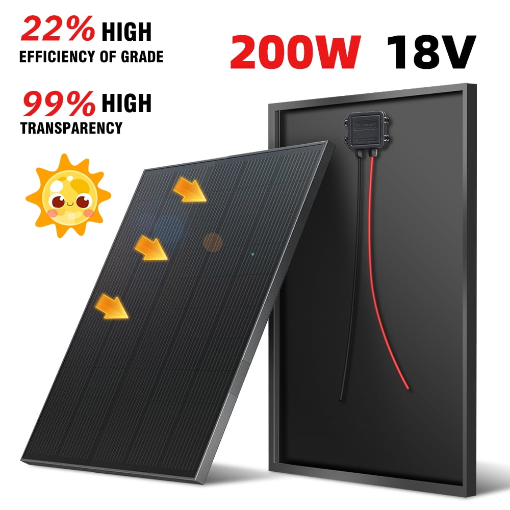 Solar Panel 120/200 Watt 18 Volt, High-Efficiency Monocrystalline PV ...