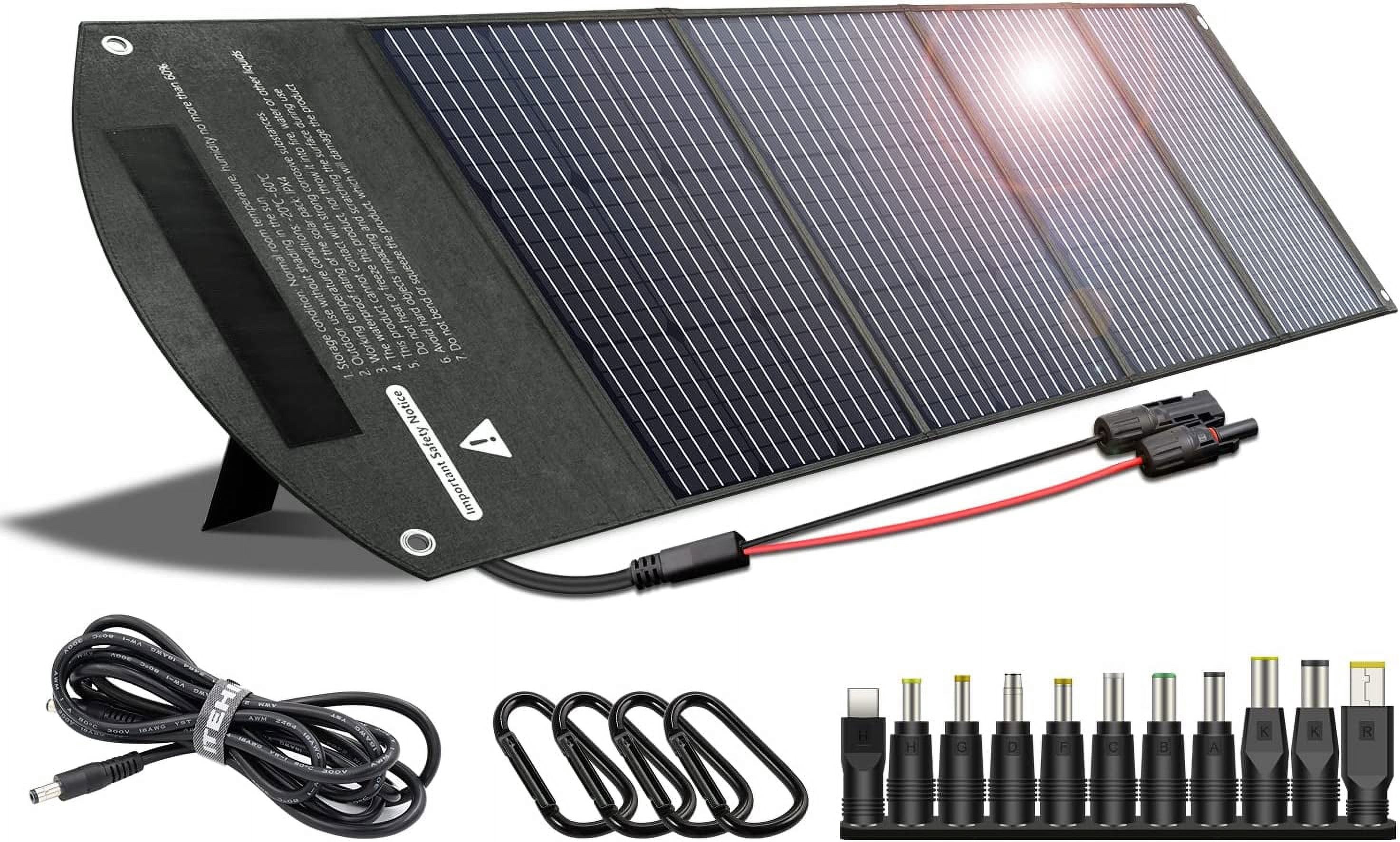 Solar Panel, 160W 18V Portable Solar Panel, Foldable Monocrystalline ...