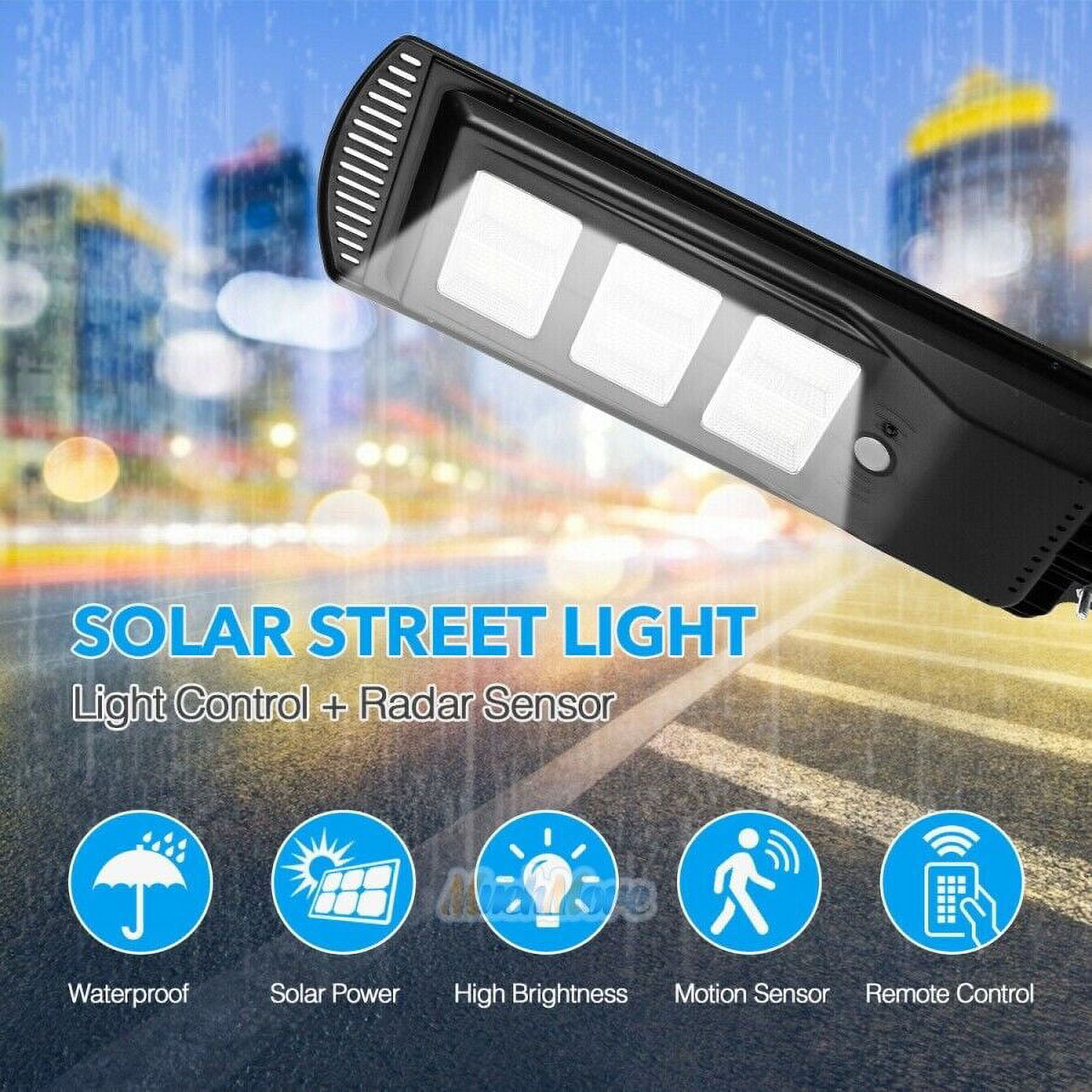 Solar Panel 192/384/576LED Street Light Outdoor Motion Sensor Road Lamp ...