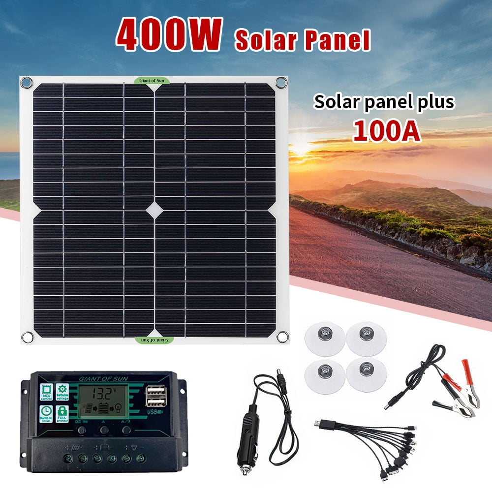 DFITO High Efficiency 400W Polycrystalline Portable Solar Panel, Black ...