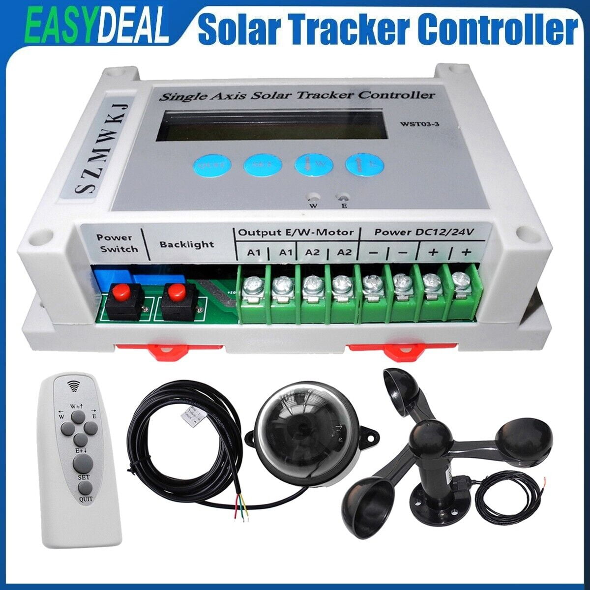 Solar Panel Auto Tracking Single Axis Electronic LCD Solar Tracker ...