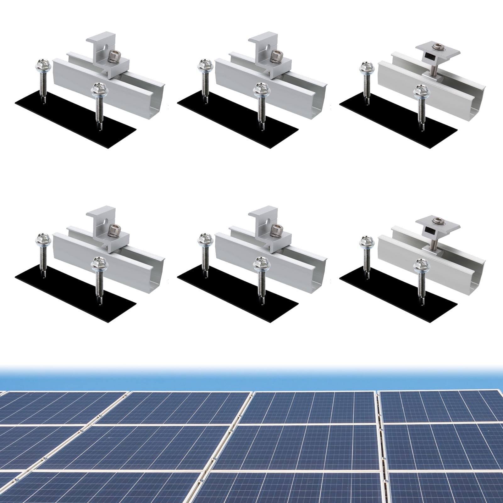 Solar Panel Bracket Kit, 6Pcs Solar Roof Mounting 30mm/35mm Rail Clamp ...