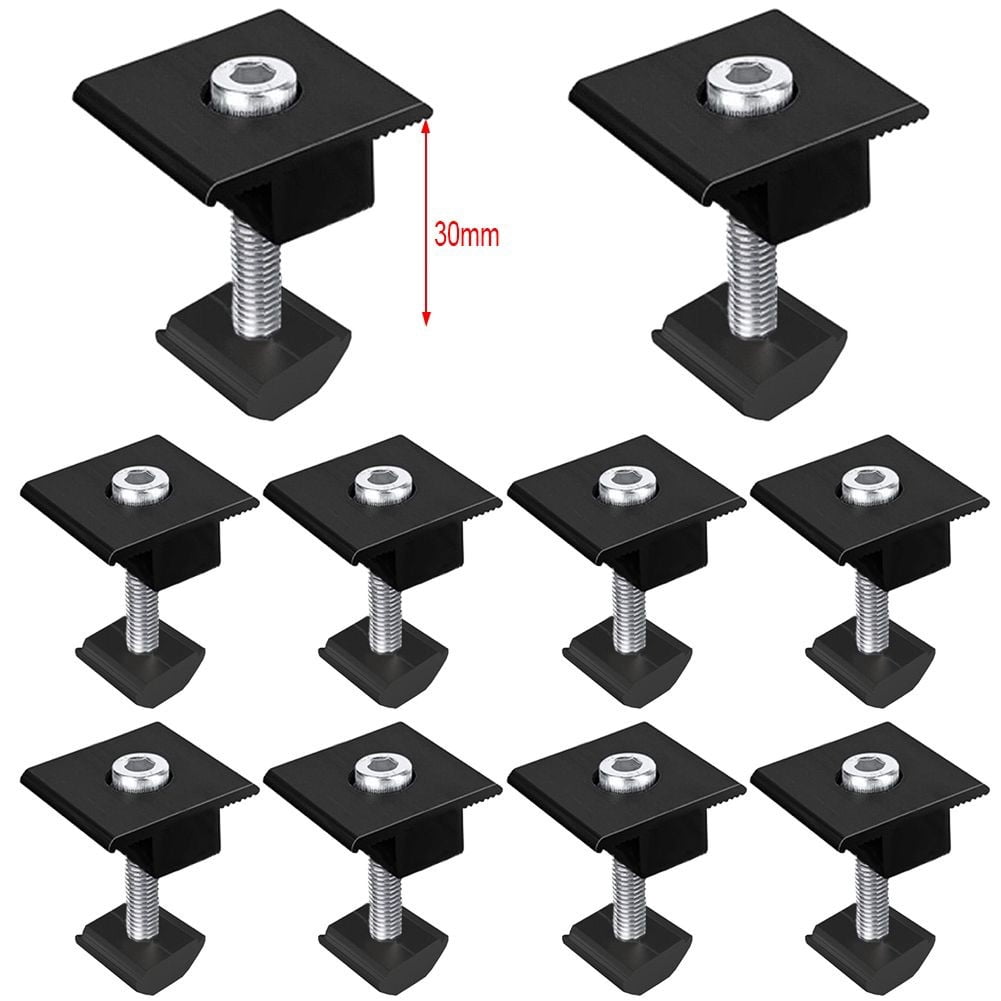 Solar Panel Bracket Mounting Clamps Adjustable 30mm/35mm Black End ...