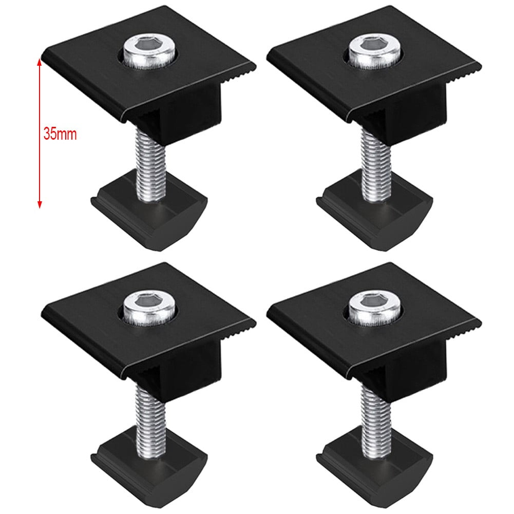 Solar Panel Bracket Mounting Clamps Adjustable 30mm/35mm Black End ...