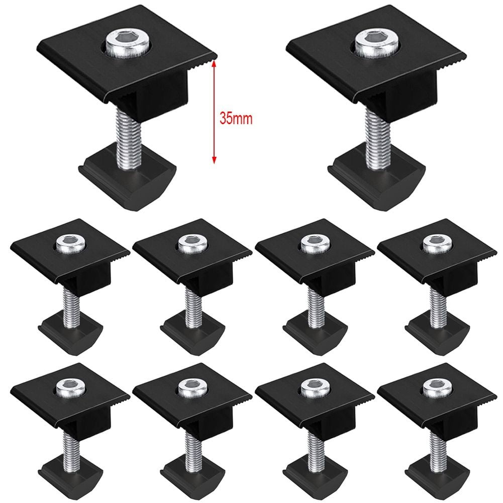 Solar Panel Bracket Mounting Clamps Adjustable 30mm/35mm Black End ...