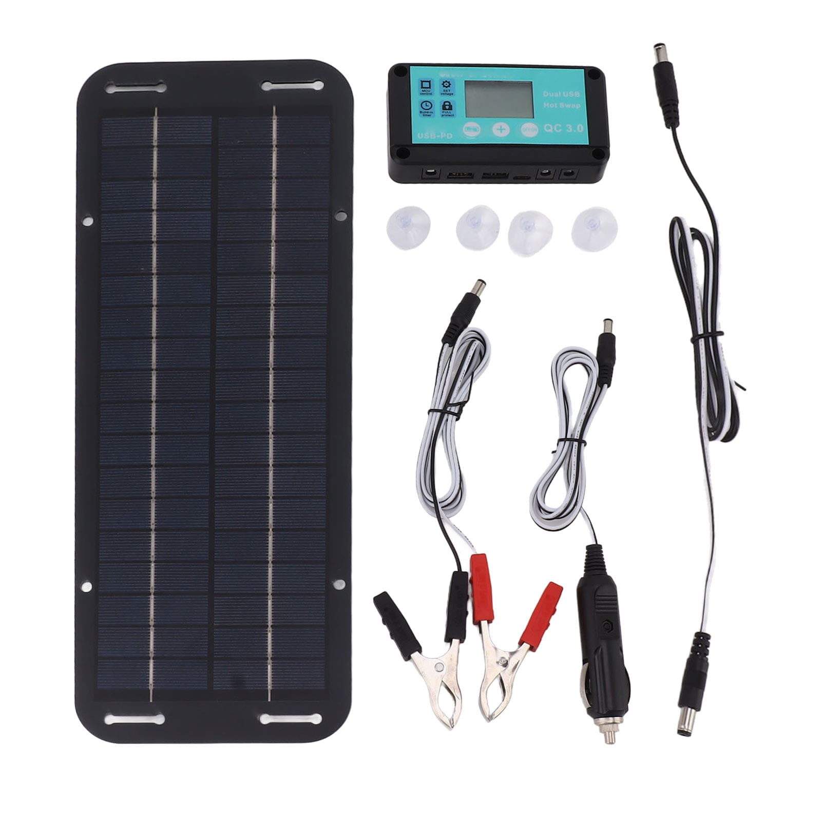 Solar Panel Car Battery Charger, 20W 12V 24V Portable Waterproof Solar ...