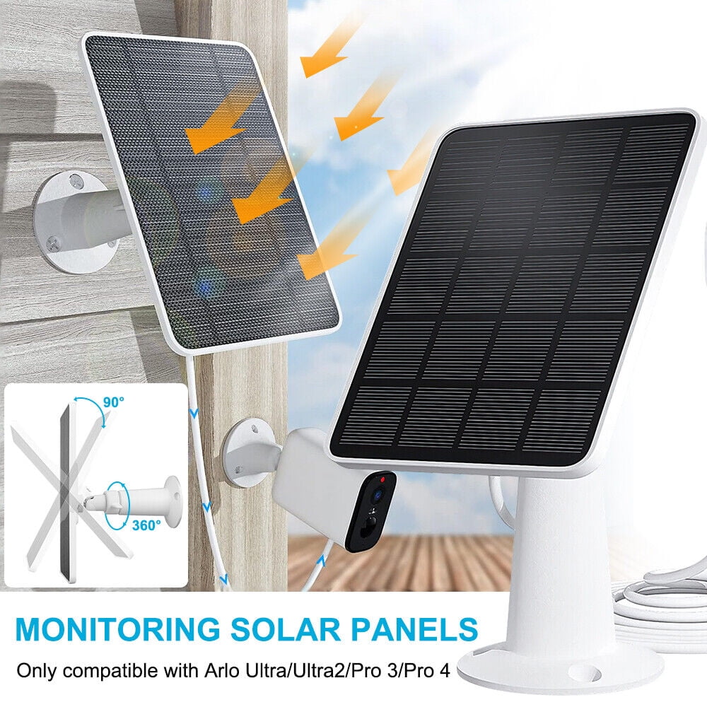 Solar Panel Charger Wall Mount for Arlo Ultra/Ultra2/Pro 3/Pro 4 ...