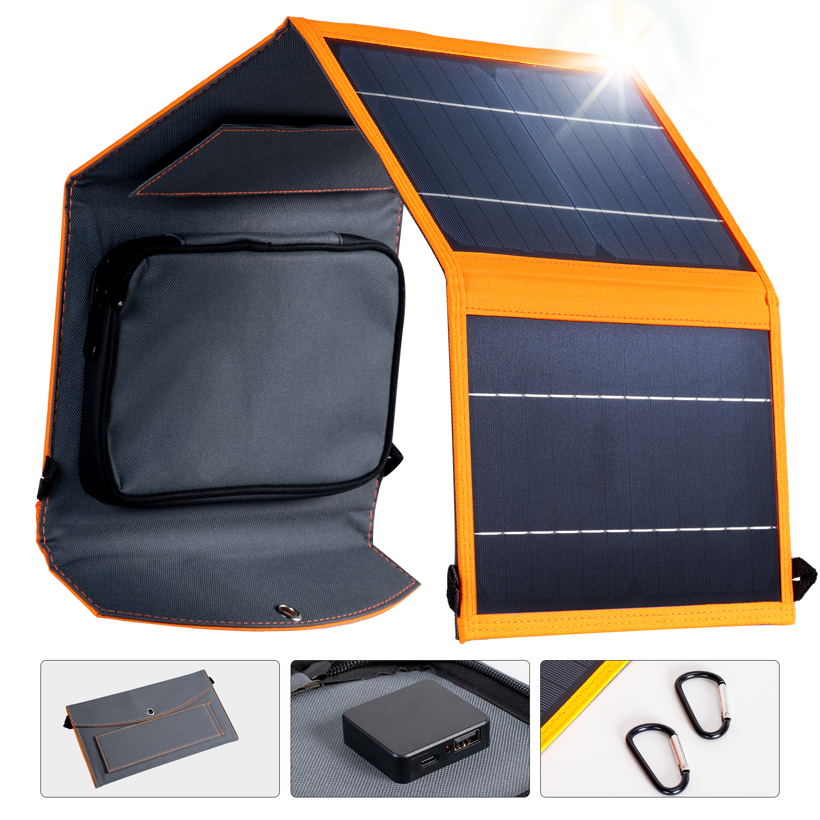 DuraHub - Solar Power USB Battery Bank with QI Wireless, True 20000mAh ...