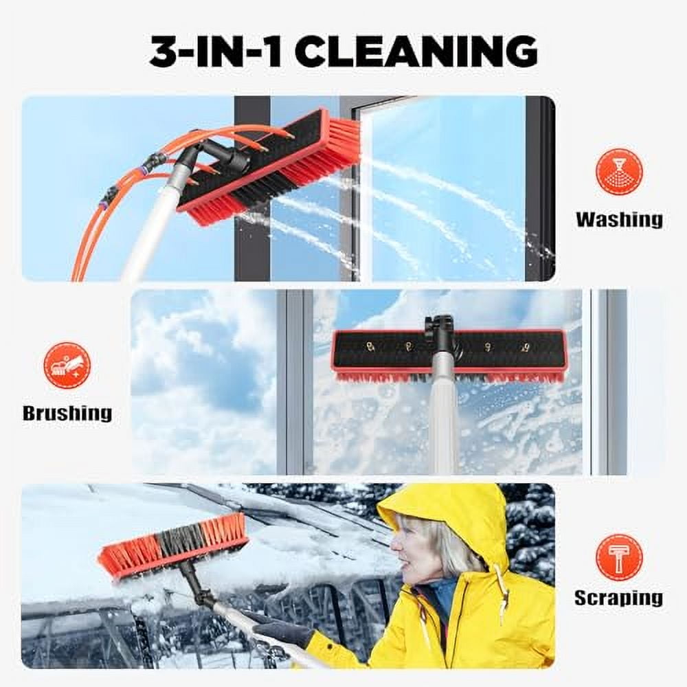 Solar Panel Cleaning Brush - 26ft Long Handle Window Cleaner Tool with ...