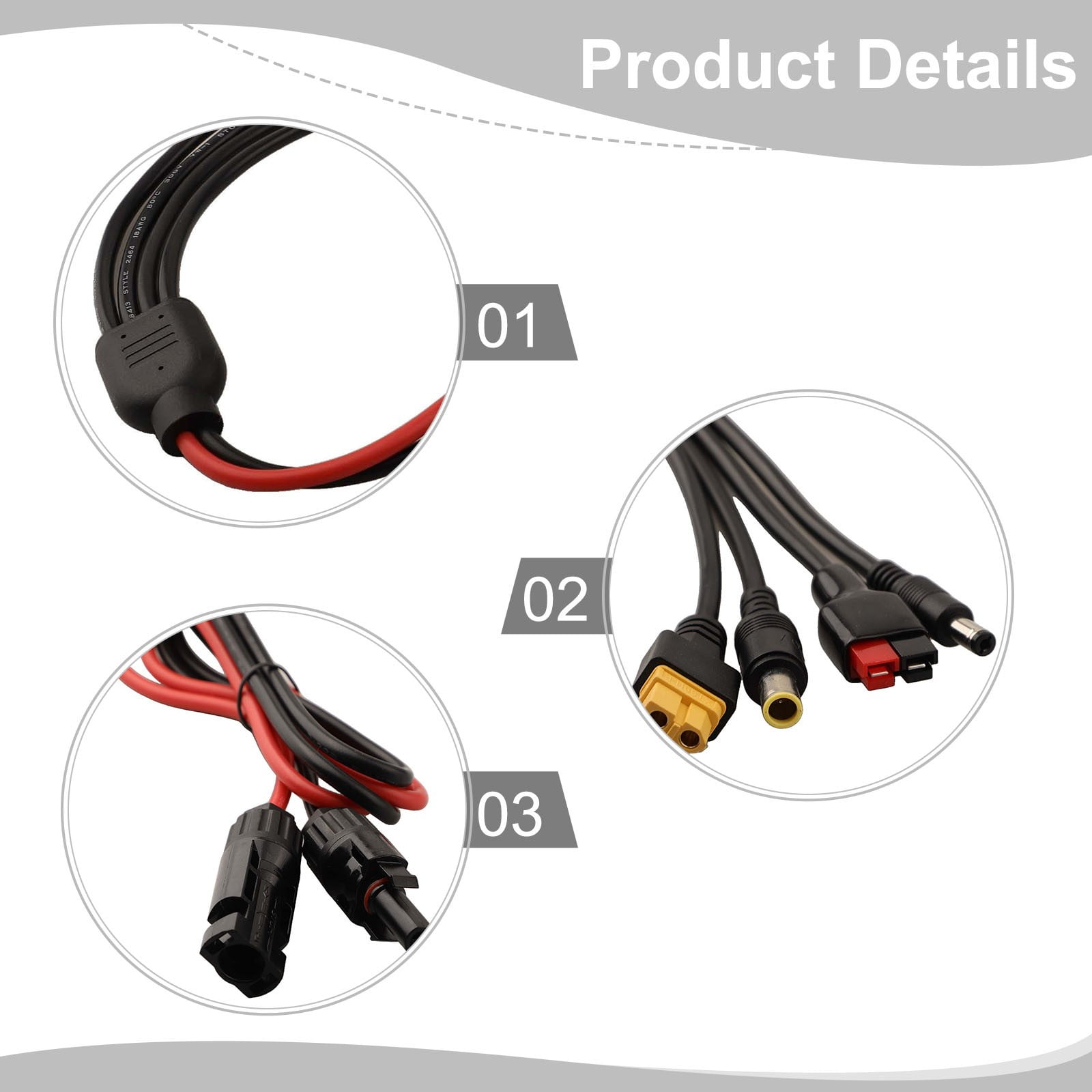Solar Panel Connector Adapters for Power Station,4-in-1 Solar Panel ...