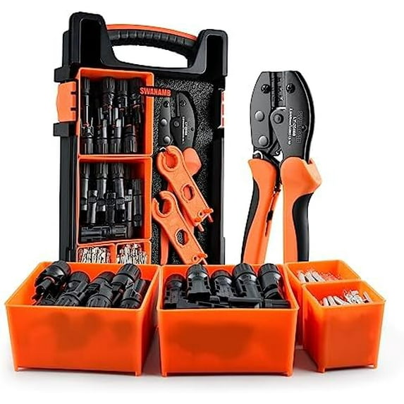 Solar Panel Connector Crimping Tool Kit with 1 Crimper, 15 Pairs ...