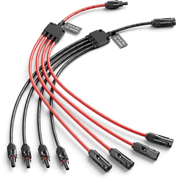 Solar Panel Connectors Y Branch 1 to 4 Parallel PV Tool-, Extra Long ...