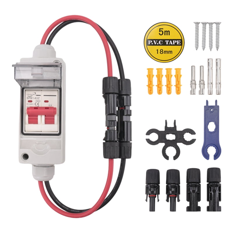 Solar Panel Disconnect Switch, 63A DC 1000V Breaker Box PV Disconnect ...