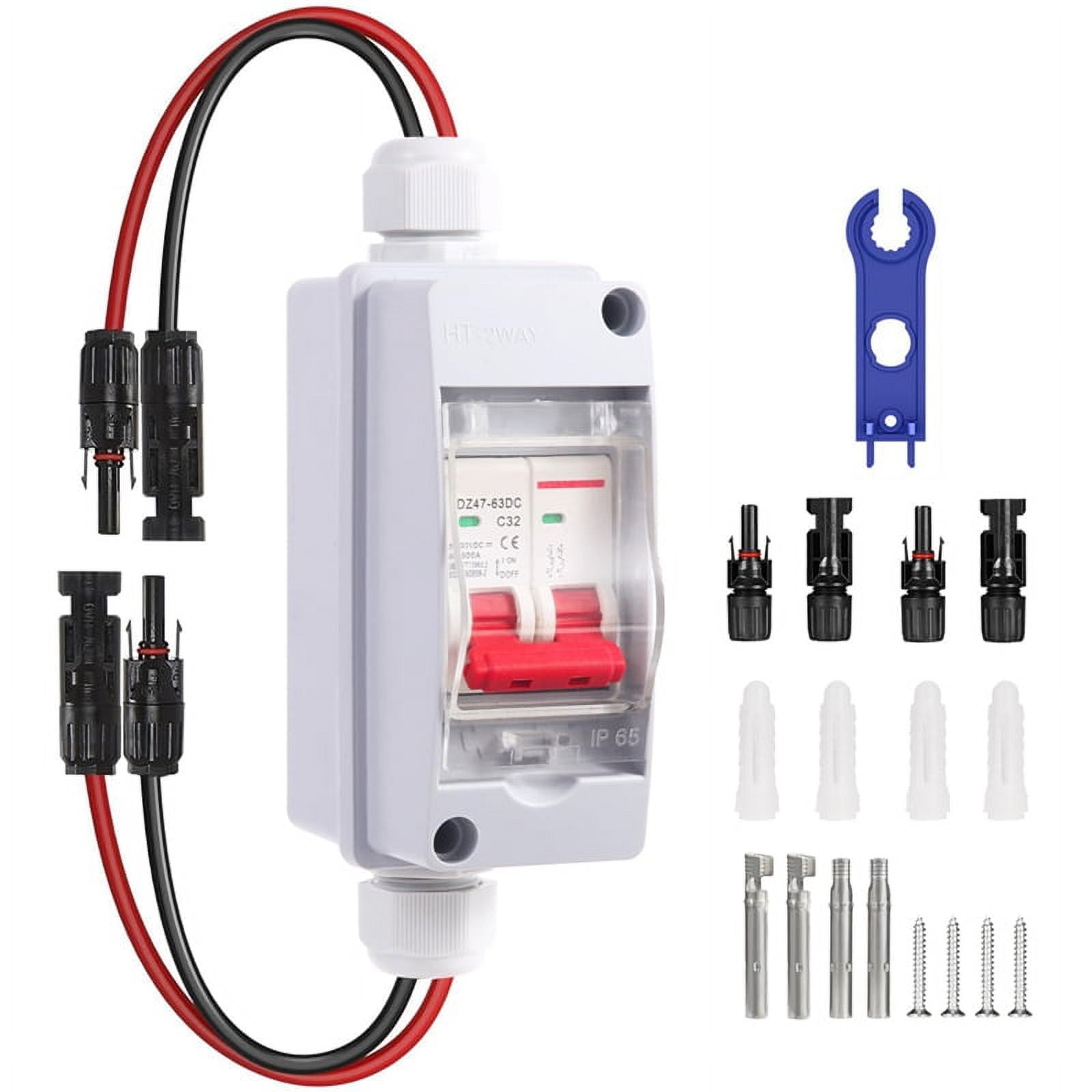 Solar Panel Disconnect Switch DC 500V Circuit Breaker Box 32Amp IP65 ...