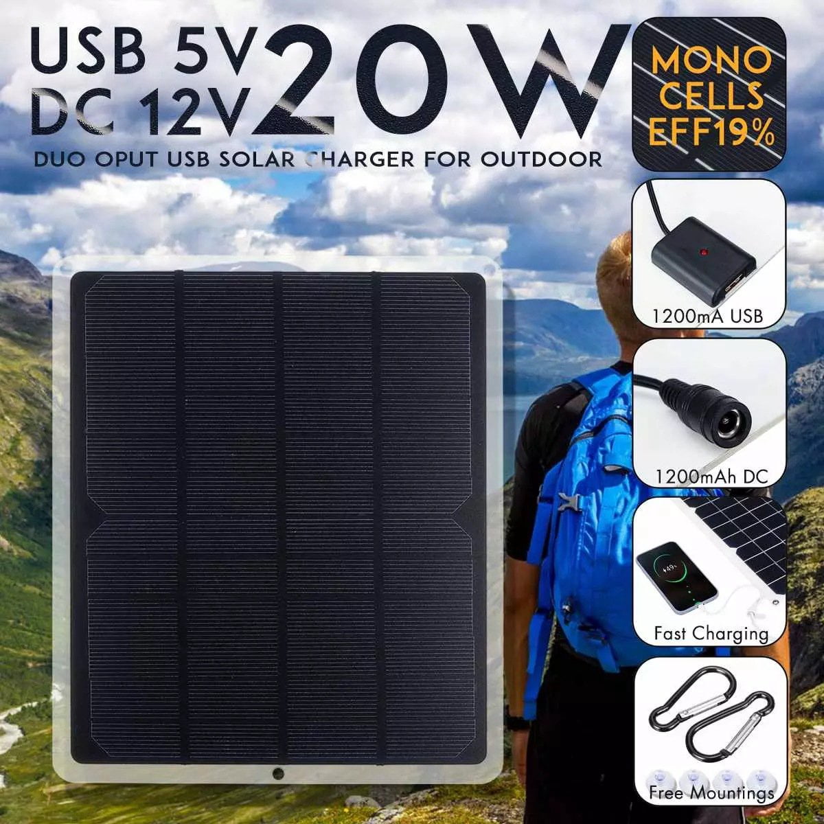 Solar Panel Exhaust Fan 20W 12V USB Solar Powered Fan Outdoor IP65 ...