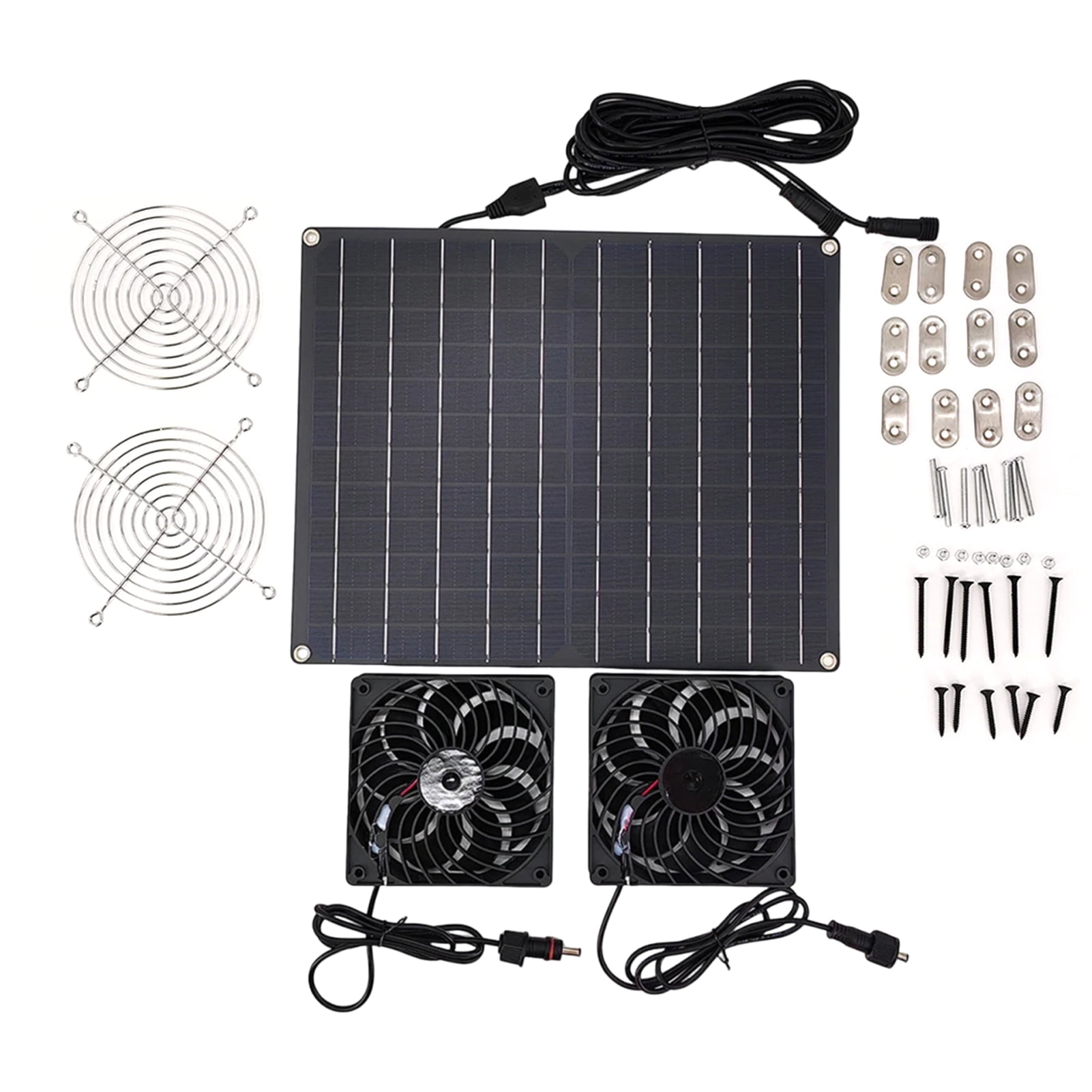 Solar Panel Exhaust Fan Sunlight Activated 3000RPM Speed Dual-Fan ...