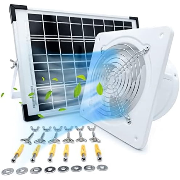 Solar Panel Exhaust Fan, Ventilation Extractor with Anti-backflow Check ...