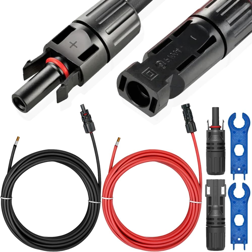 Solar Panel Extension Cable, 10AWG Female and Male Connector Solar ...