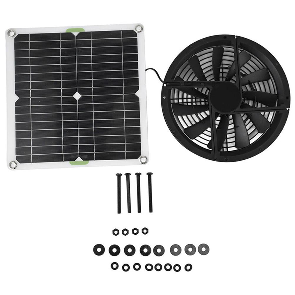 Solar Panel Fan Kit 10in 100W Waterproof Solar Panel Round Ventilation ...