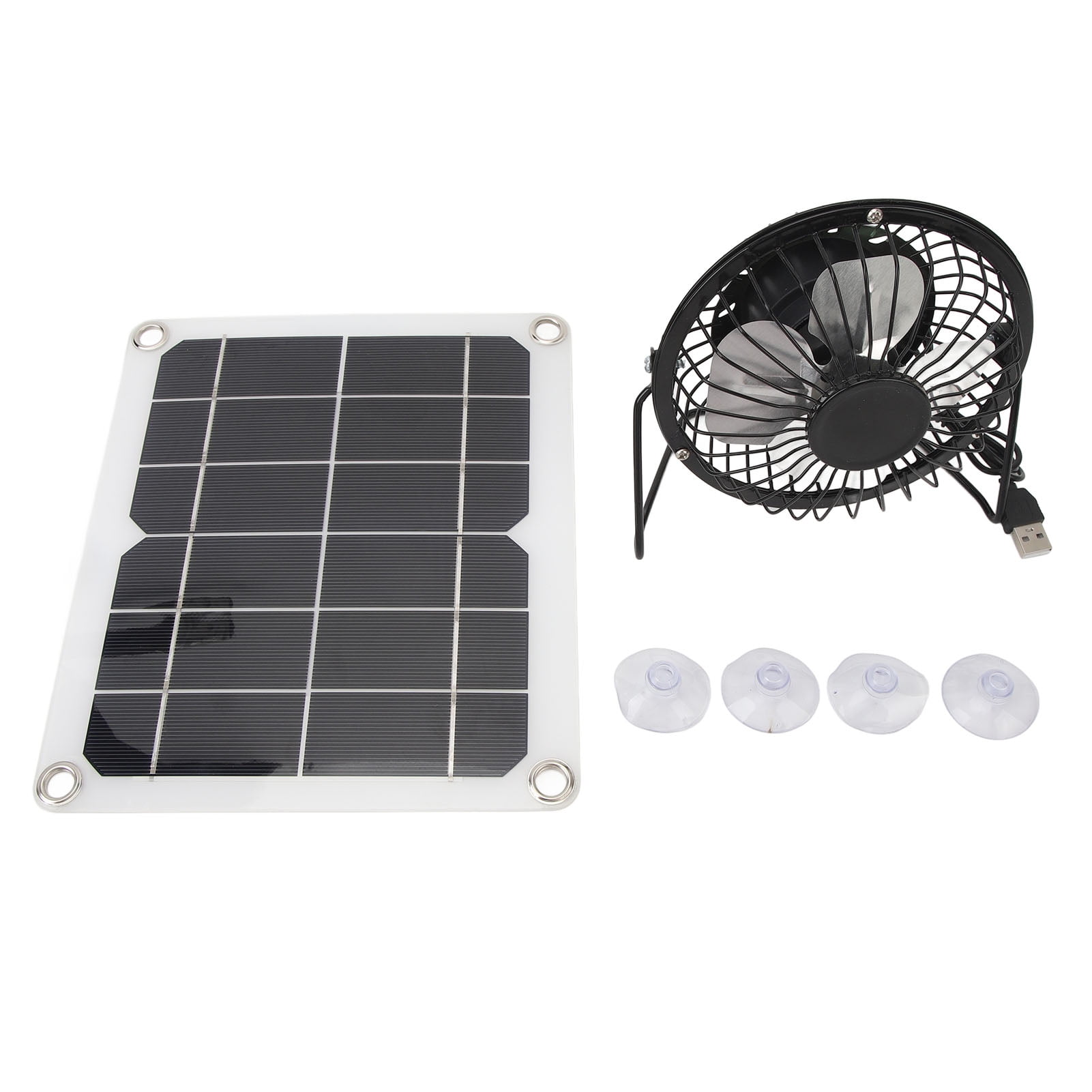 Solar Panel Fan Kit 6W 6V Ventilate USB Ports 4 Inch Solar Panel Power ...